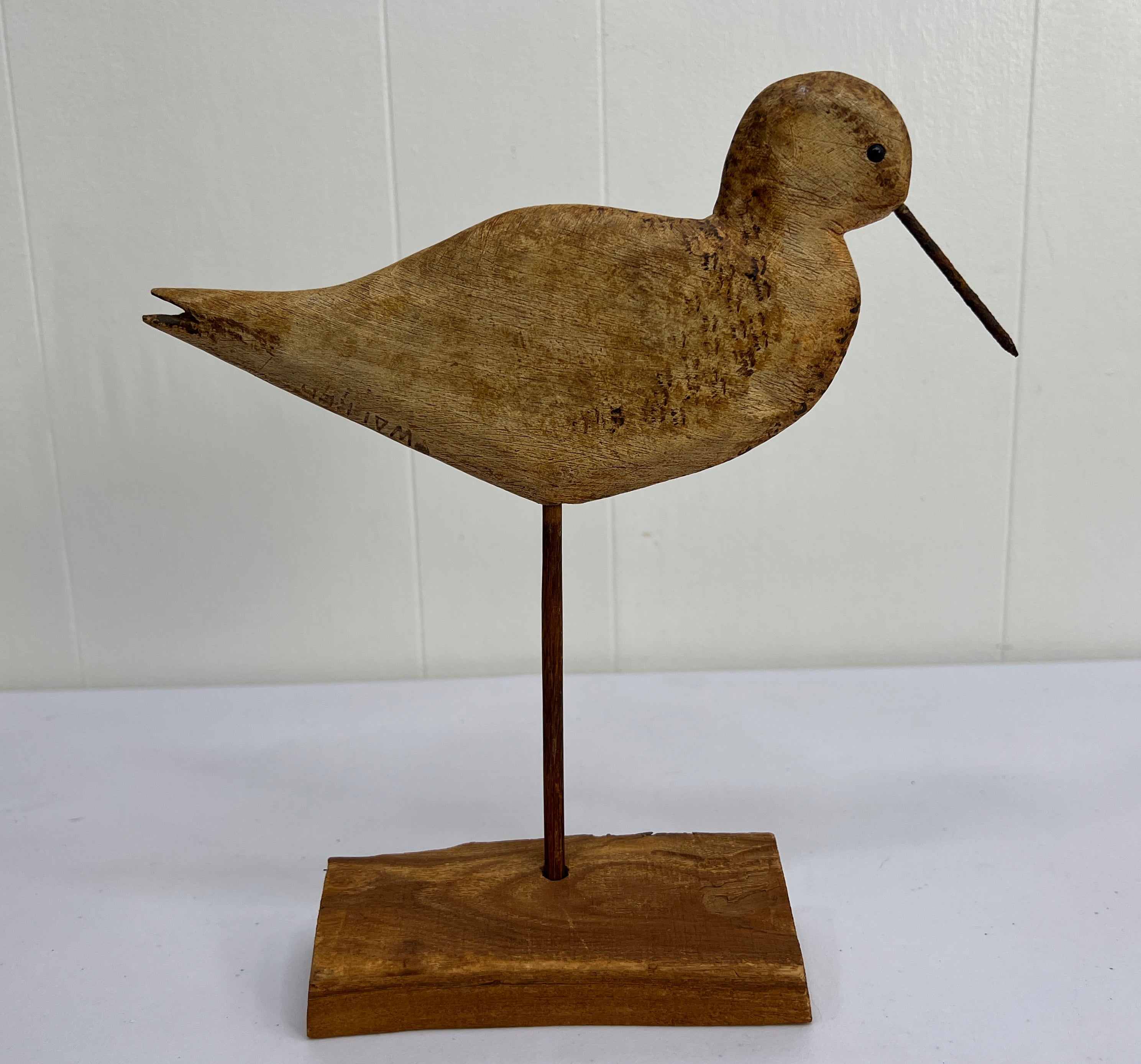 Vintage 80s Artisan Carved Wood Shore Bird Walker Beach Theme | Shop ...