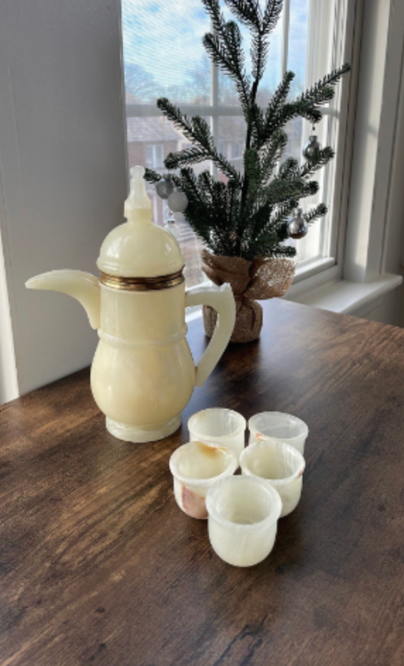 Vintage 60s/70s Cream Onyx Tea Set With 6 Cups Made In Pakistan | Shop ...