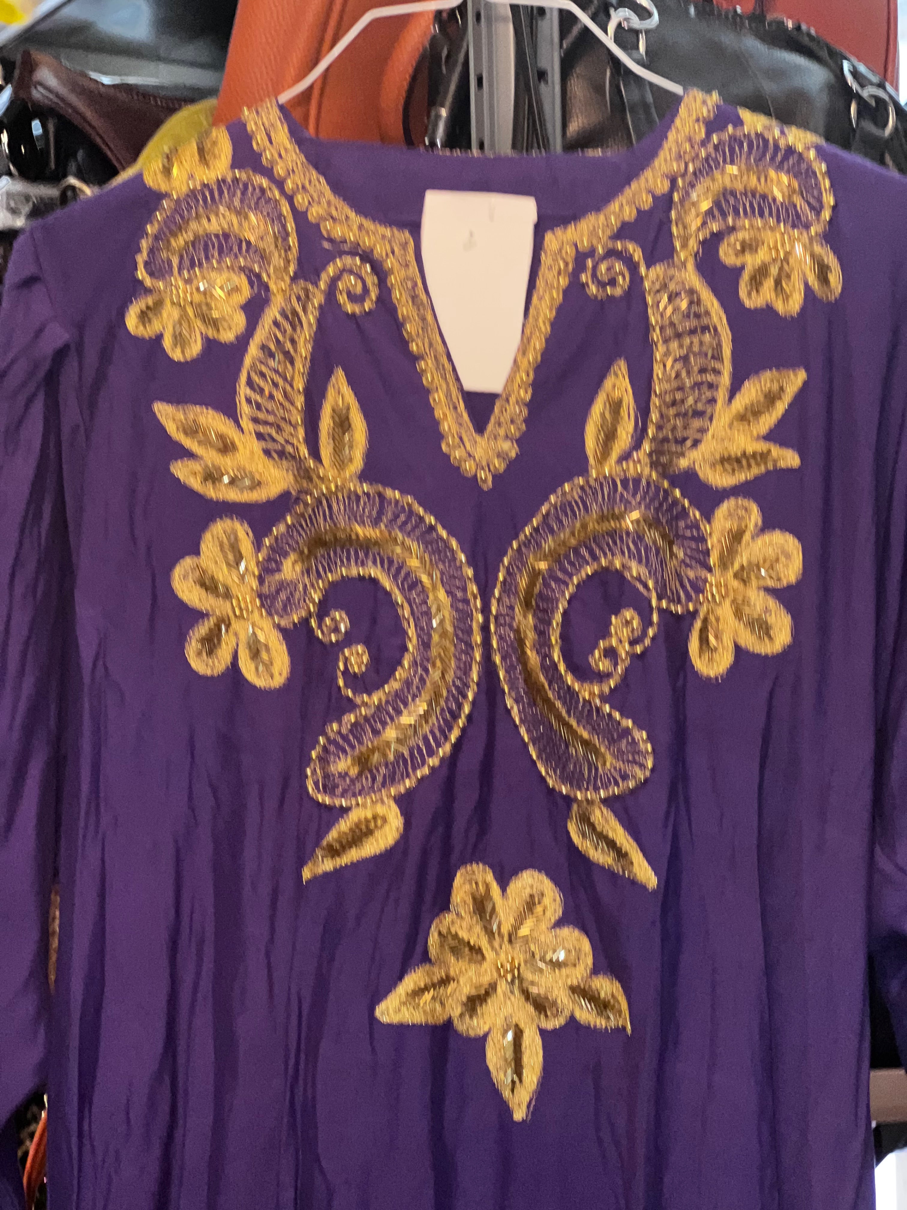 Vintage 90s Purple And Gold Mumu | Shop THRILLING