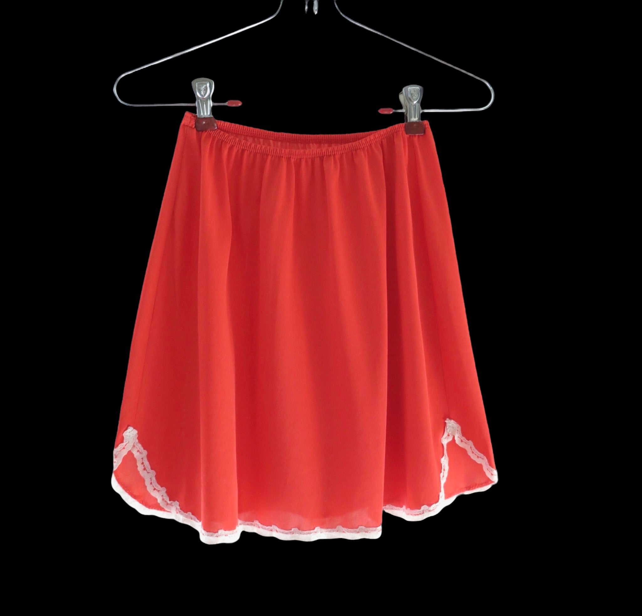 Vintage 60s Mini Slip Skirt Size Xs Orangey Red By Formfit Rogers ...