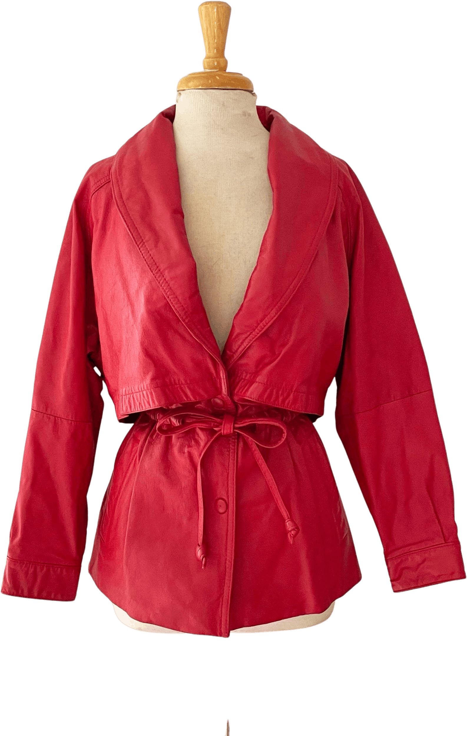 Vintage 80’s Red Drawstring Waist Leather Jacket by Wilson’s The ...