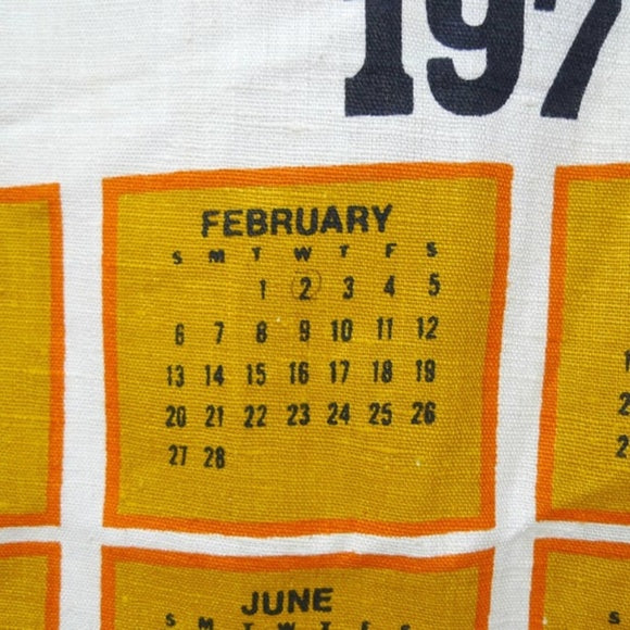 Vintage 70s 1977 Watermill Linen Calendar | Shop THRILLING