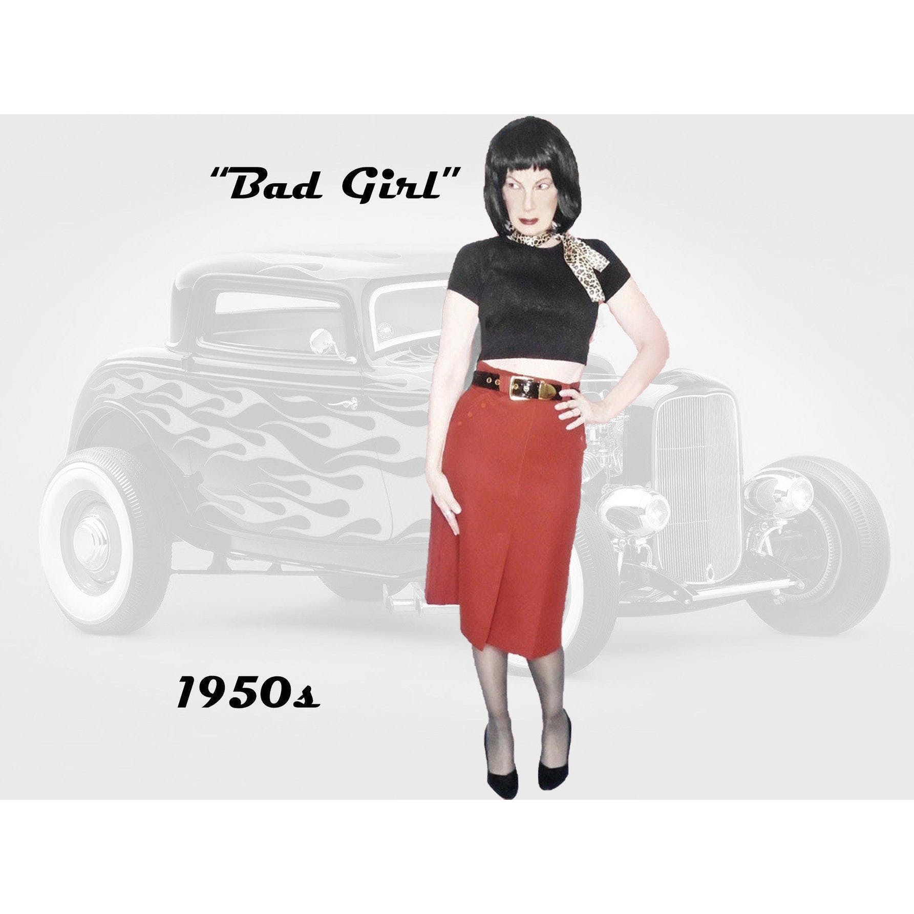 Vintage 70s 50s Style Pencil Skirt Rockabilly Girl Secretary | Shop ...