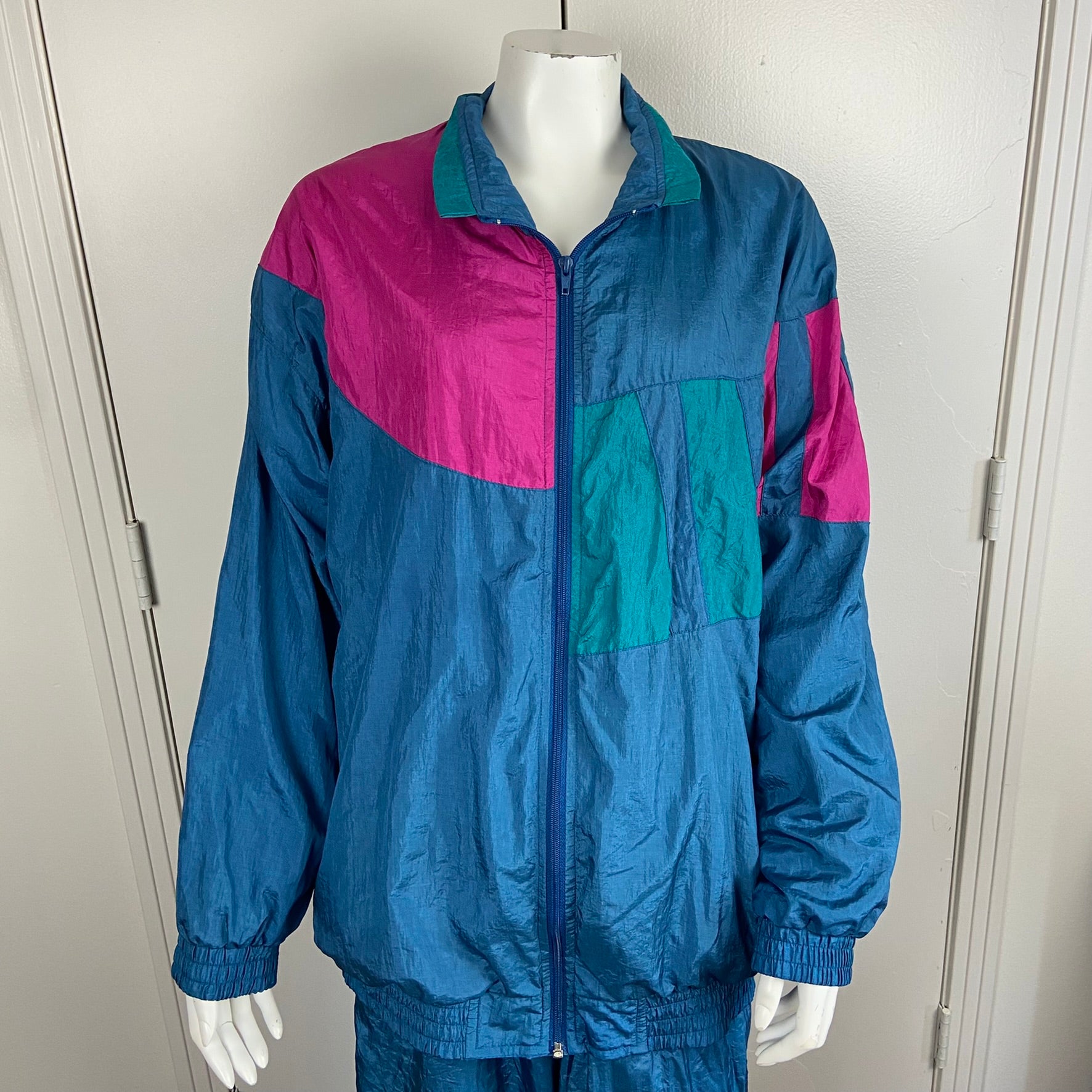 Vintage 90s Colorblock Geometric Tracksuit Pants Jacket By Cabazon ...