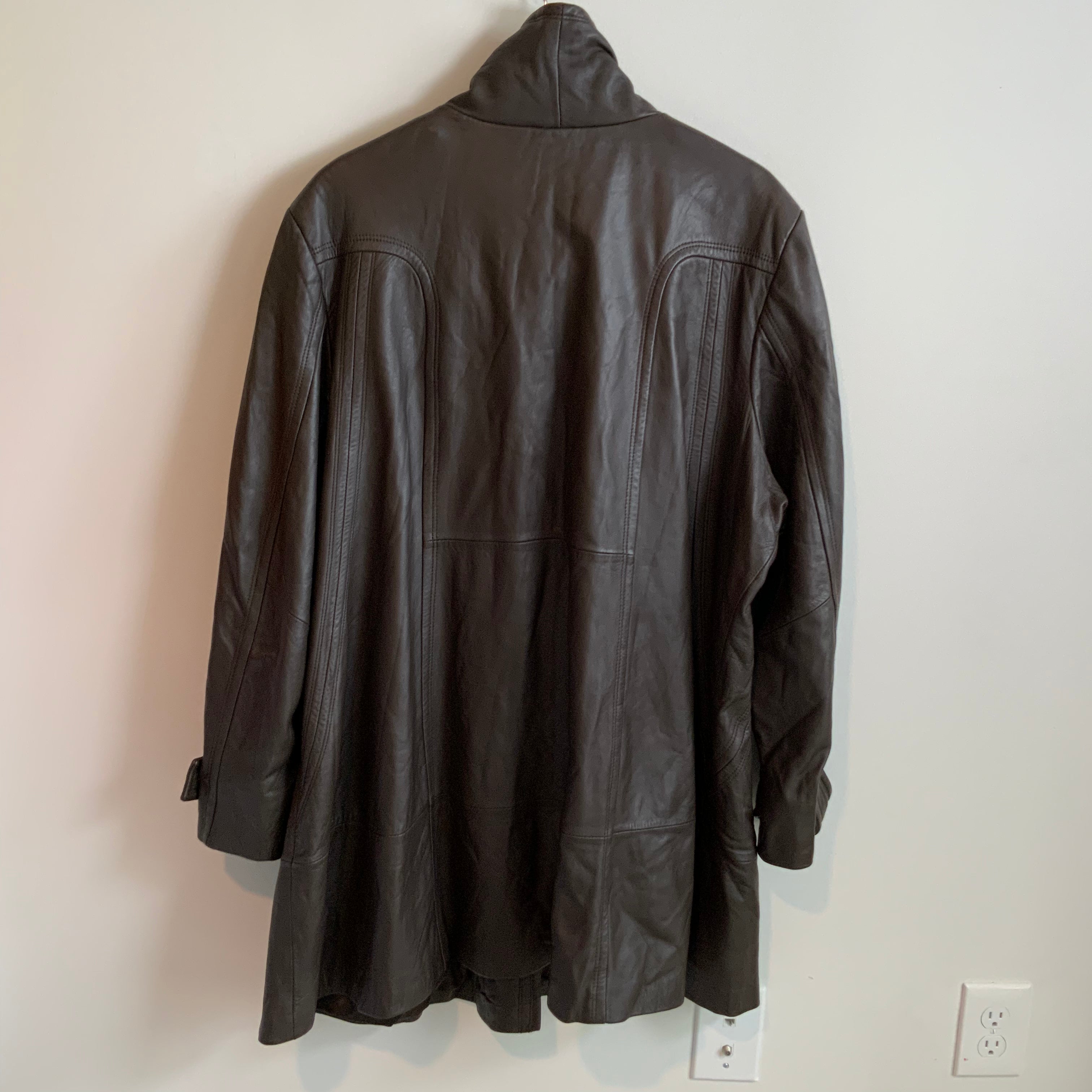 Vintage 90s Beautiful Brown Leather Oversize Swing Style Jacke By ...