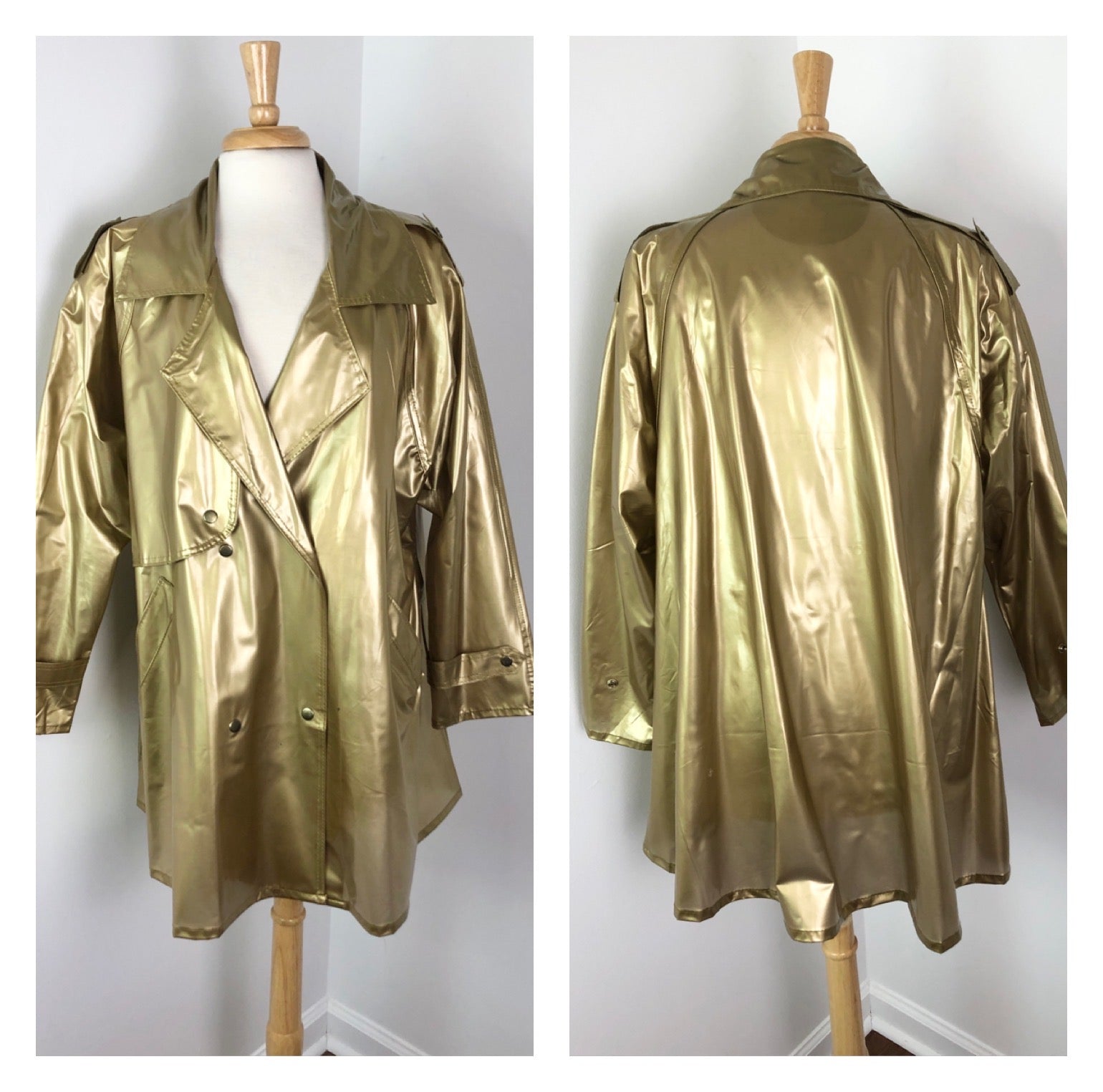 Vintage 80s Crazy Cool Gold Metallic Raincoat By Razzle Dazzle | Shop ...