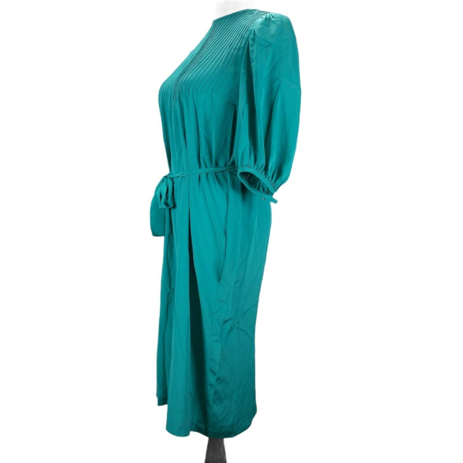 Vintage 80’s Turquoise Belted Puff Sleeve Shift Dress by Liz Claiborne ...