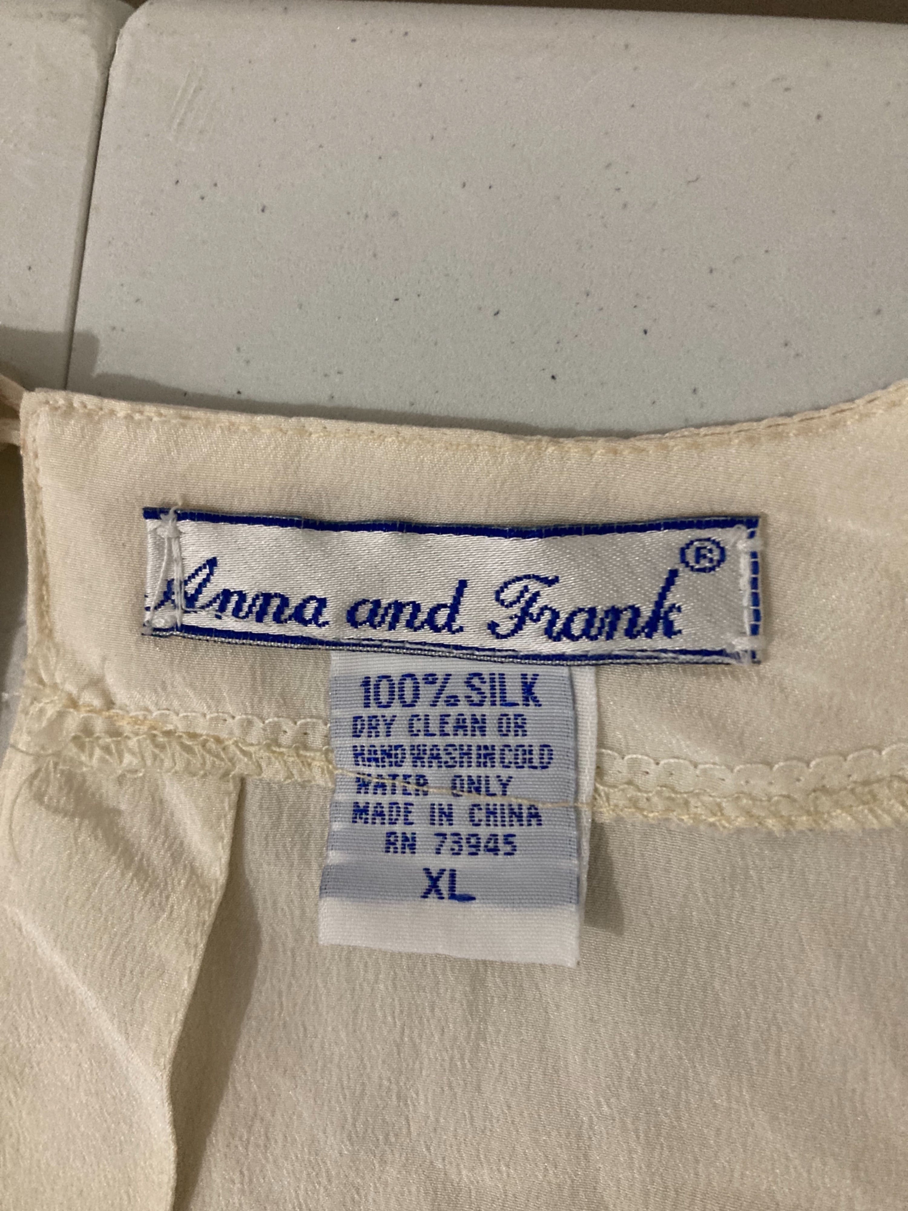 Vintage 90’s Beige Silk Shirt by Anna And Frank | Shop THRILLING