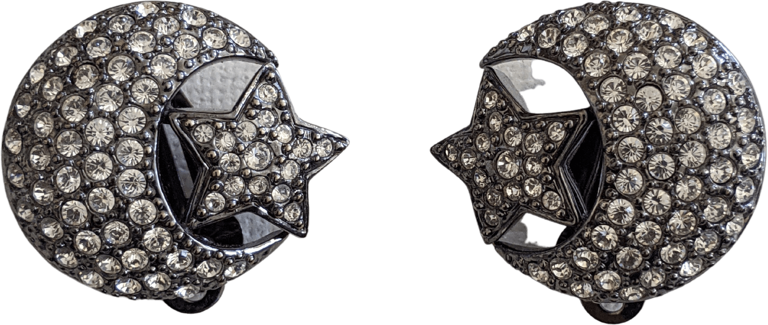 Vintage Rhinestone Moon and Star Earrings | Shop THRILLING