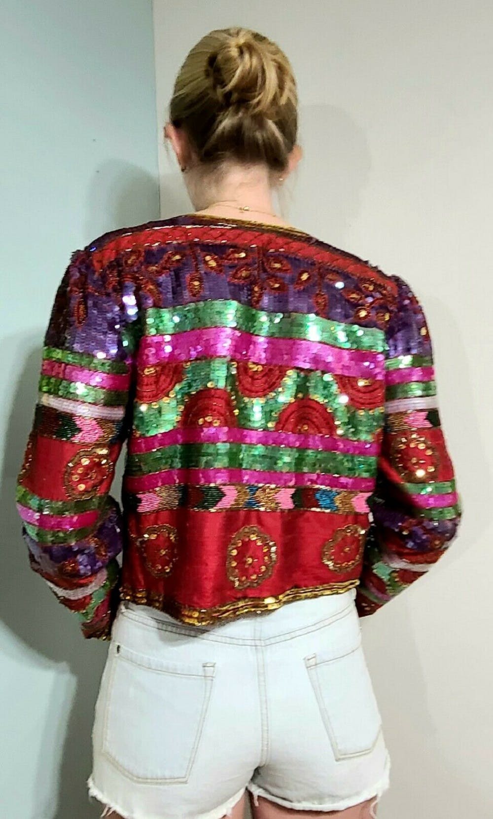 Vintage 80's Deadstock Beaded Bolero Jacket with Matching Purse by ...