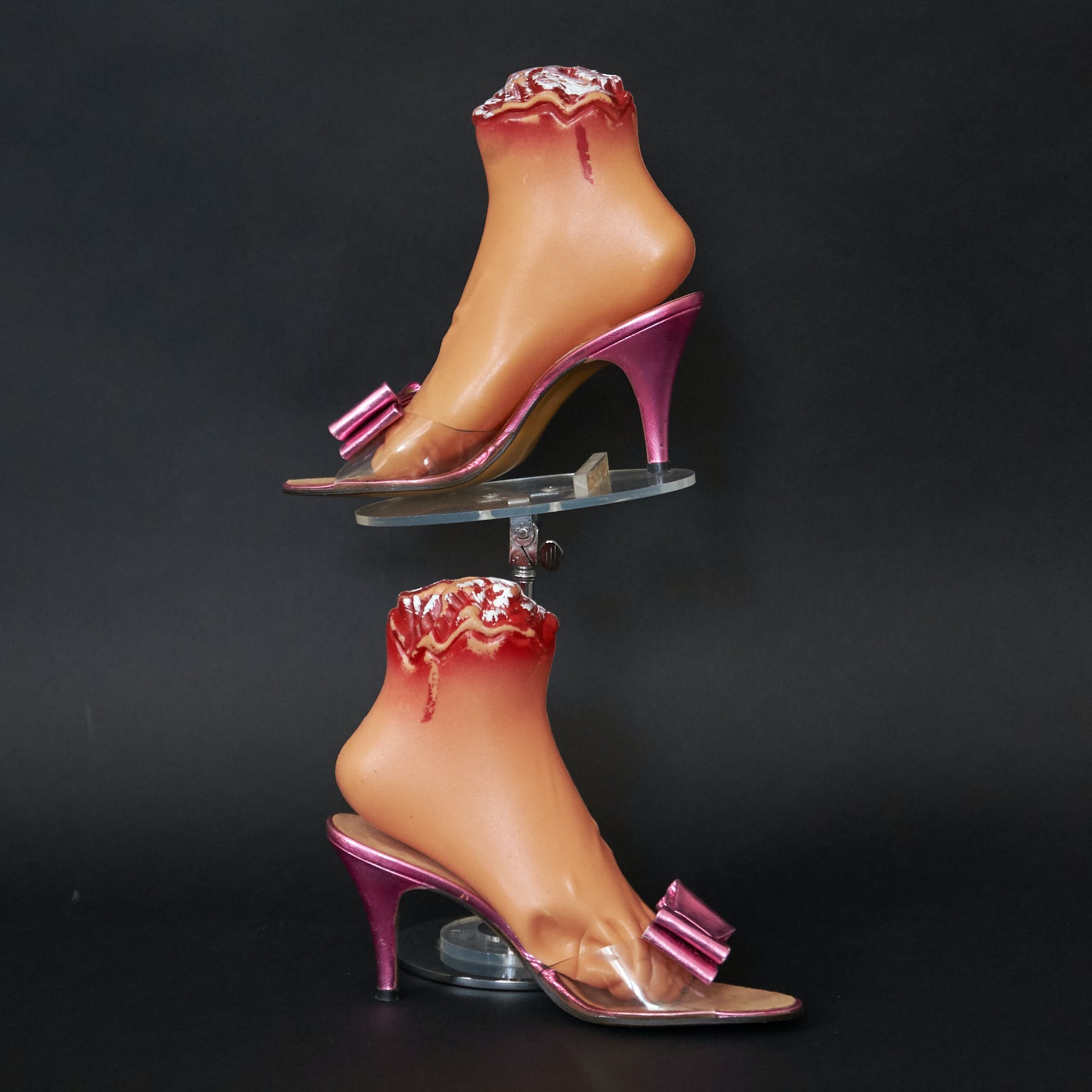 Vintage 60's Pink and Plastic Peep Toe Party Heels by Palter | Shop ...