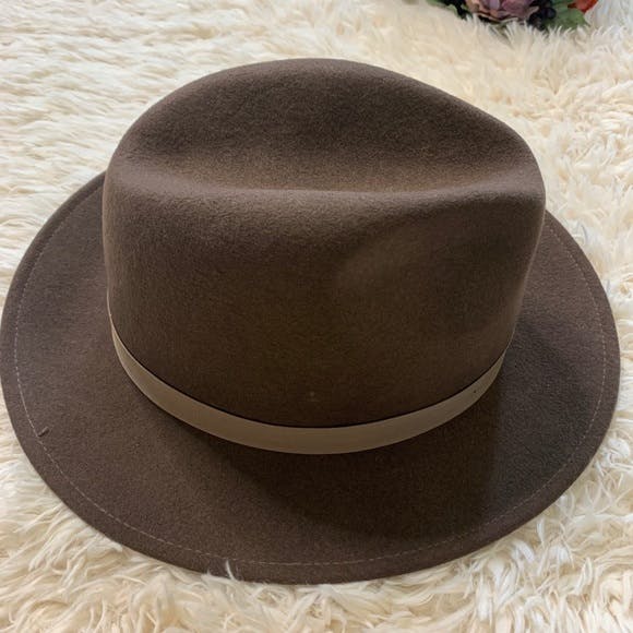 Vintage Brown Wool Fedora with Lighter Brown Ribbon by Country ...