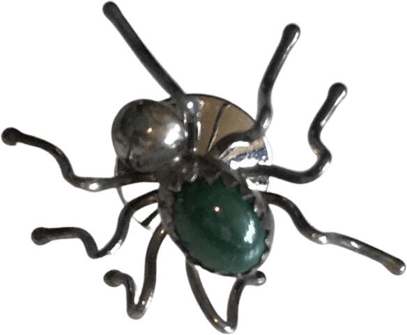 Vintage 50's Tiny Green Stone Spider Brooch | Shop THRILLING