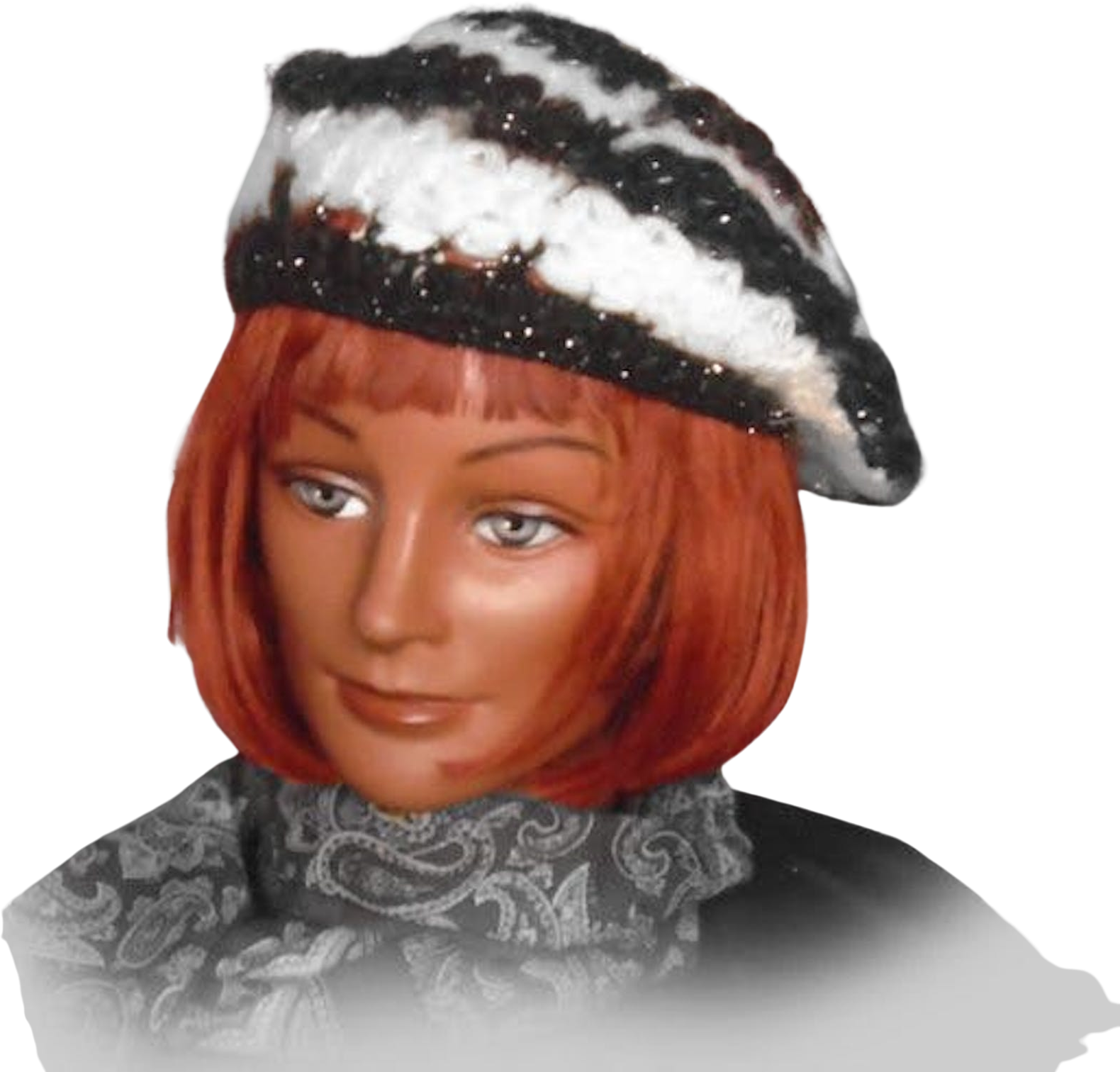 Vintage 90s Black White Beret Hat With Silver Sparkle Y2kcore | Shop ...