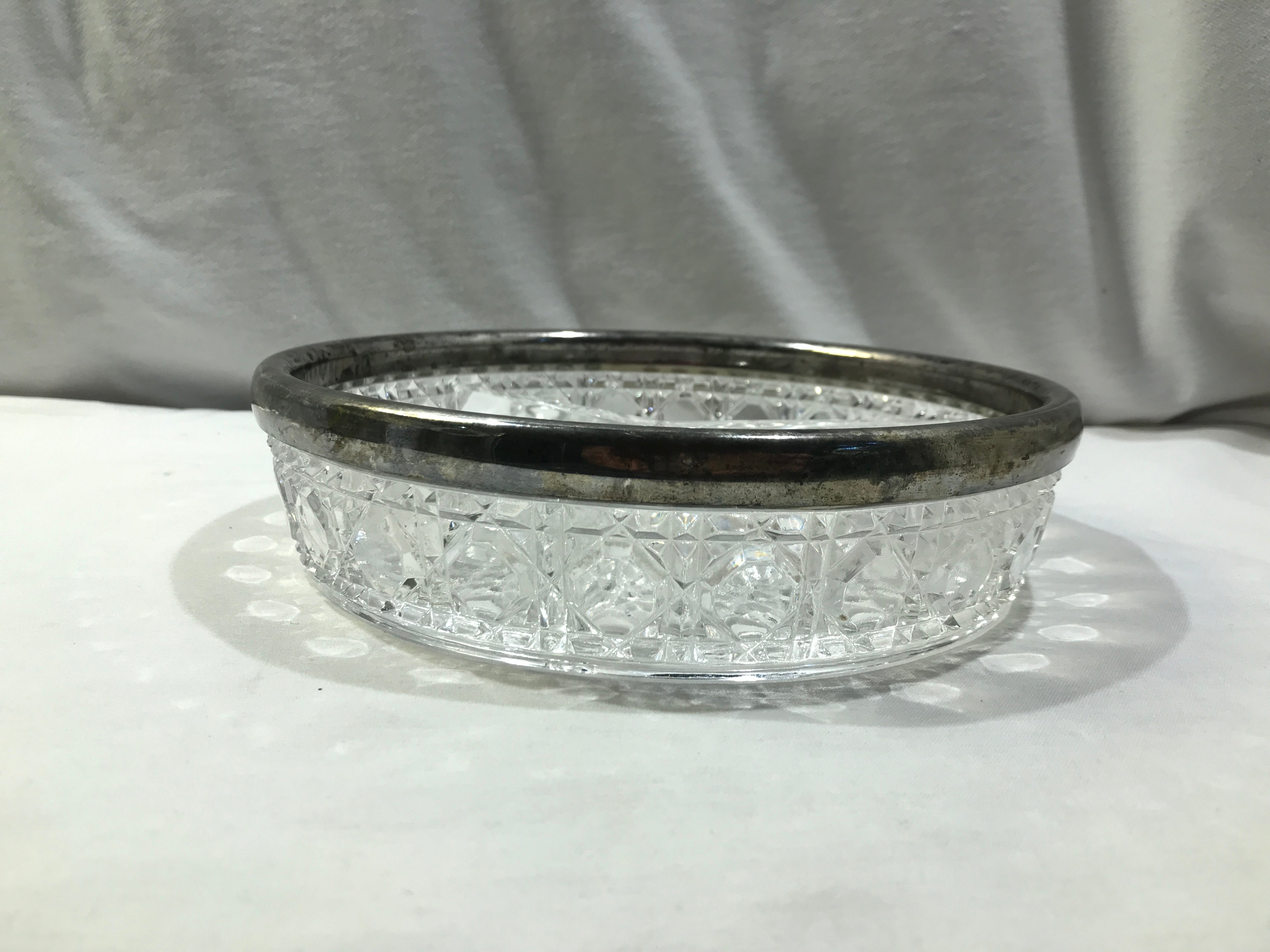 Vintage 80s Divided Condiment Dish Silverplate Rim | Shop THRILLING