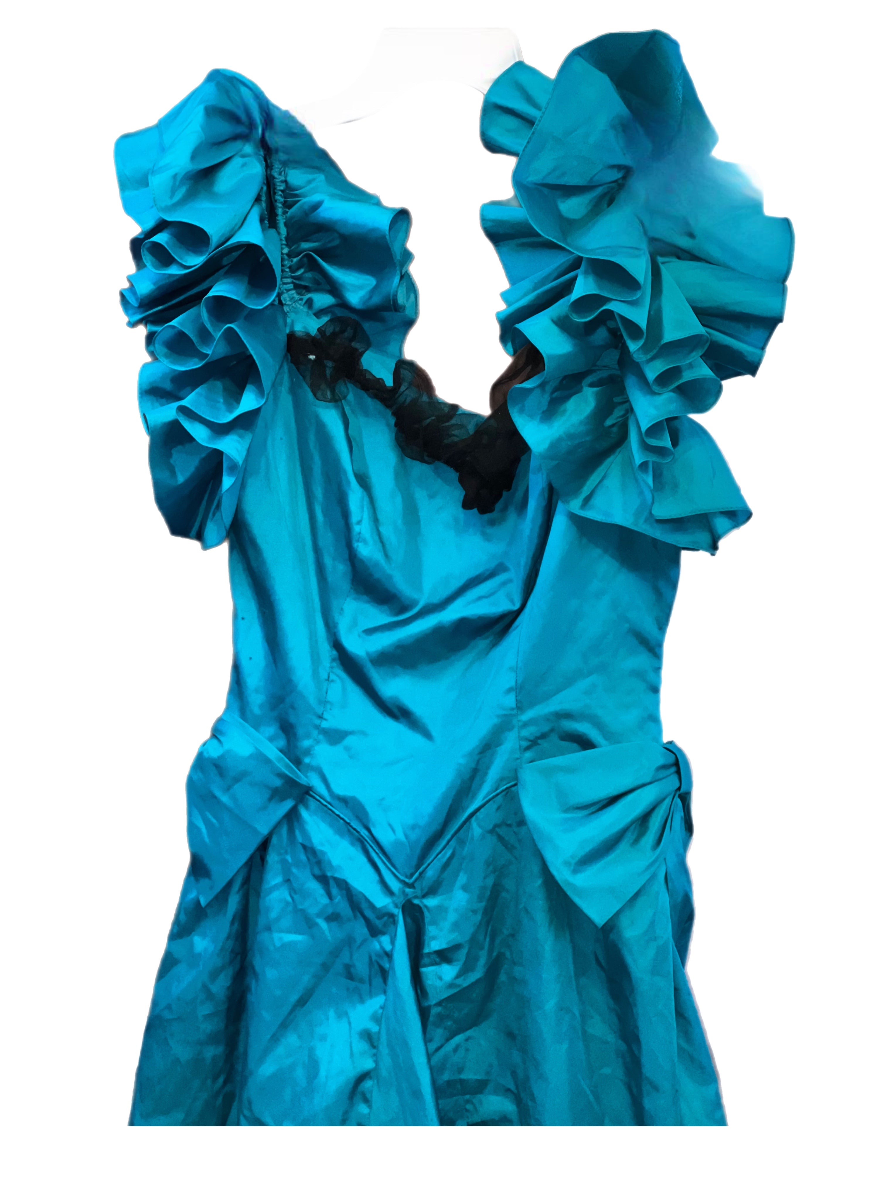 Vintage 80s Typical Teal Prom Dress By No Brand | Shop THRILLING
