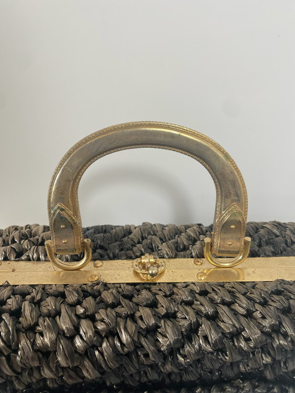 50s/60s Vintage Italian Woven Raffia Box Purse Scarf Holes | Shop THRILLING