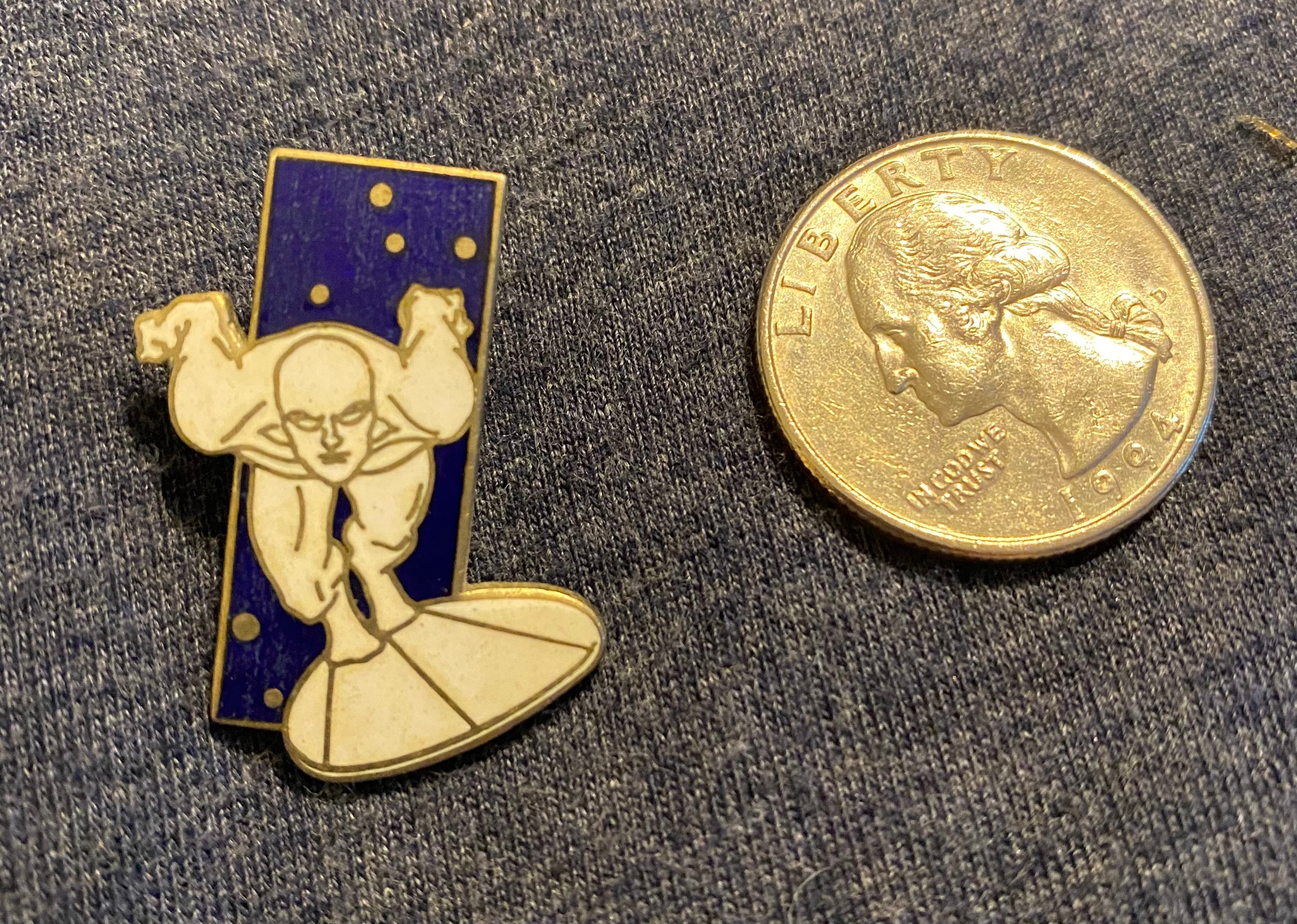 90s Rare Vintage 1992 Silver Surfer Pin Collectible By Marvel Planet S ...