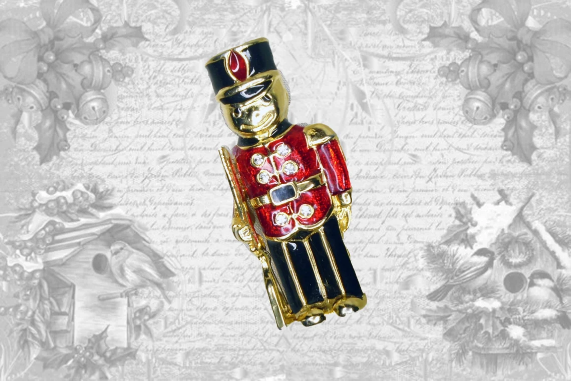 Vintage 80s Toy Soldier Holiday Brooch Christmas Figural Pin | Shop ...