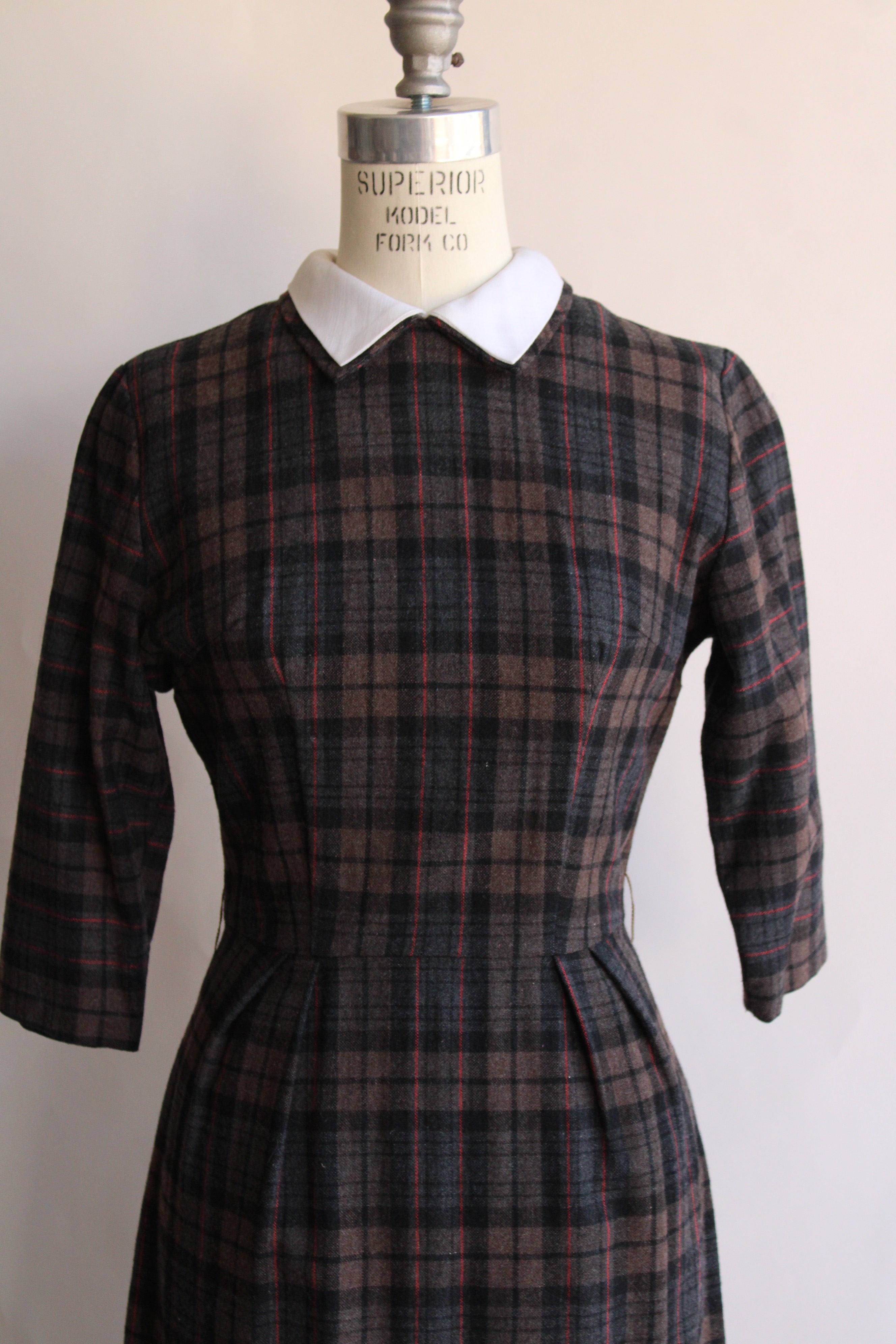 Vintage 60s Plaid Wool Dress | Shop THRILLING