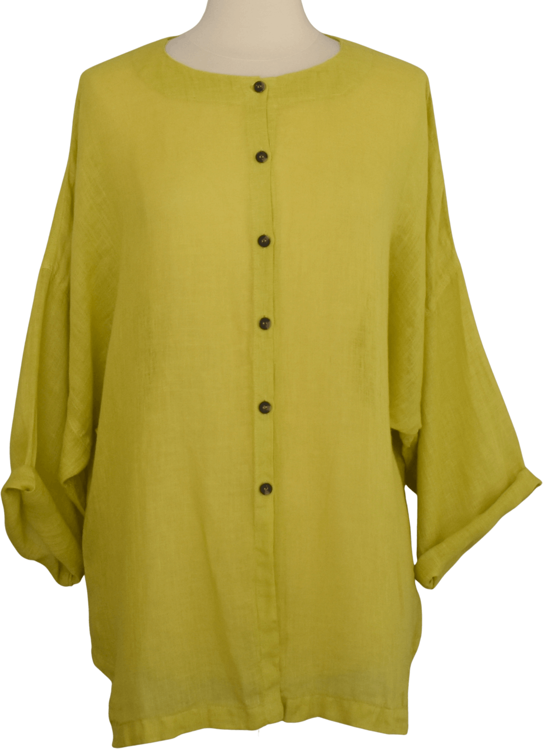 Vintage 90's Lime Green Oversized Linen Tunic | Shop THRILLING