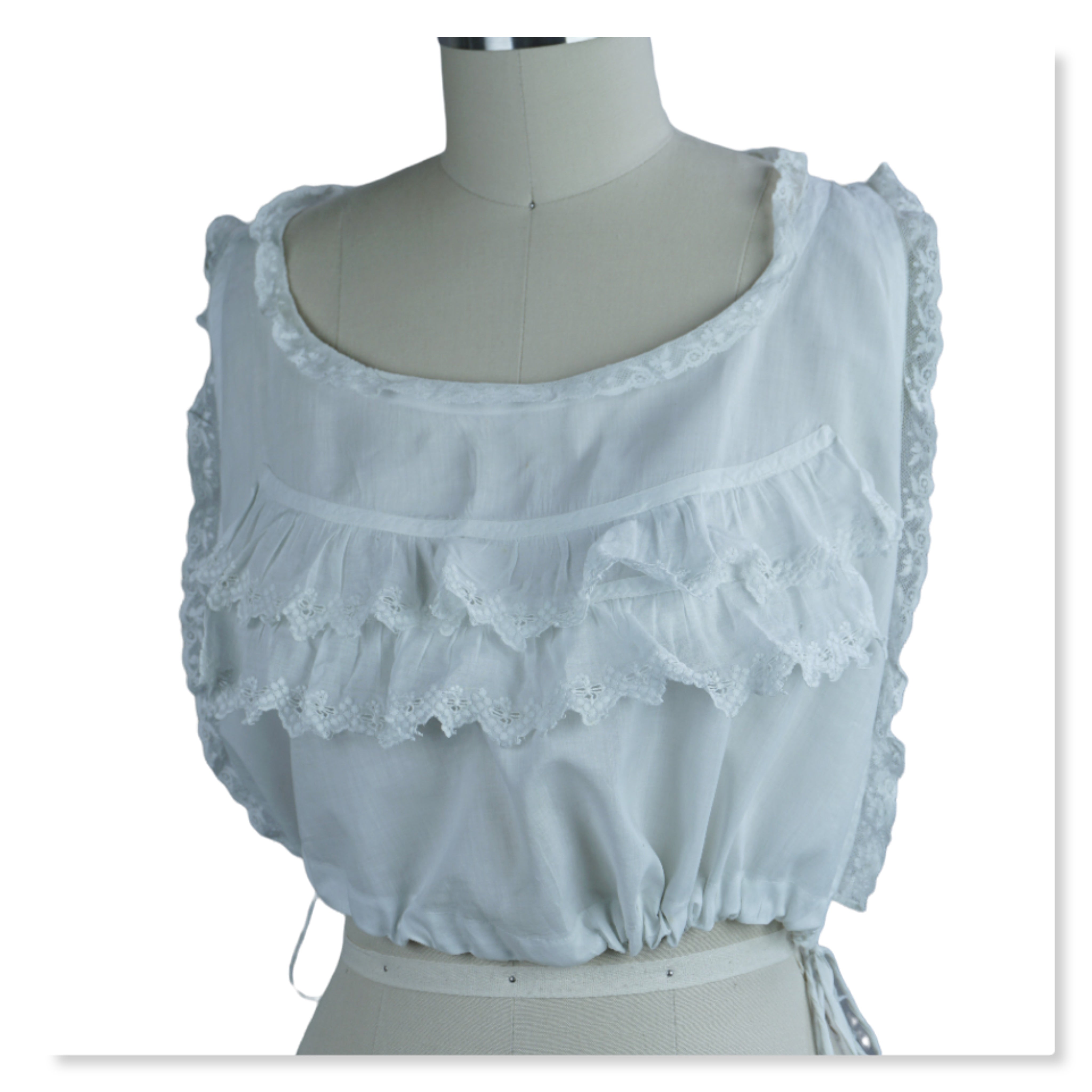 Vintage Edwardian/Victorian Antique Cotton Ruffle Bodice Corset Cover ...
