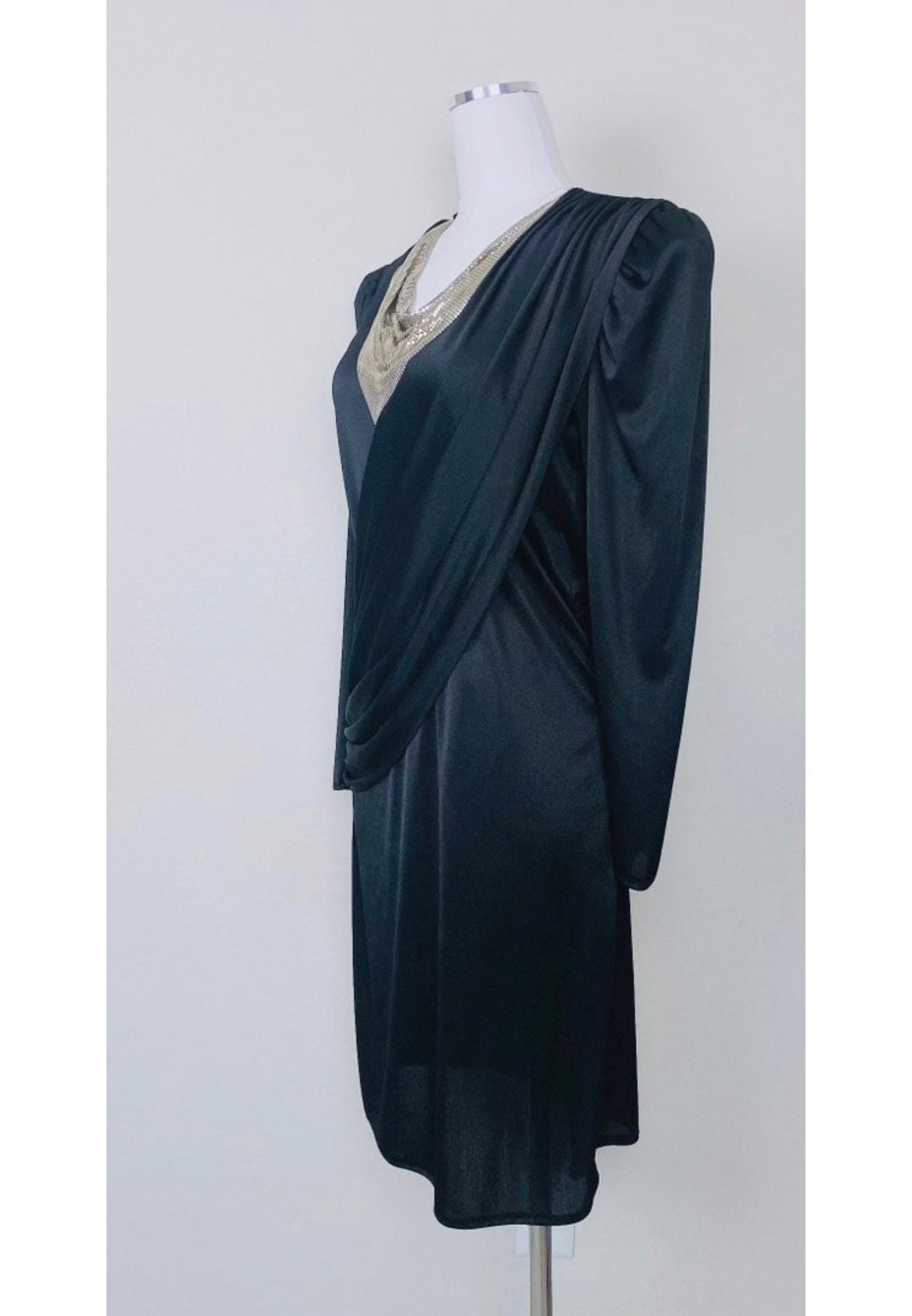 70s/80s 80s Vintage Black Silver Mesh Metal Glamdana Dress | Shop THRILLING