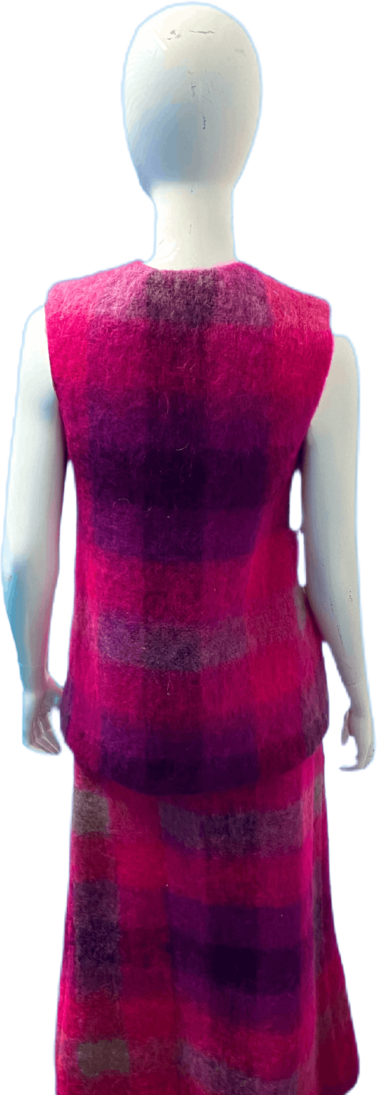Vintage 60’s Fuchsia Plaid Mohair Skirt Set by Heather Brae X Little ...