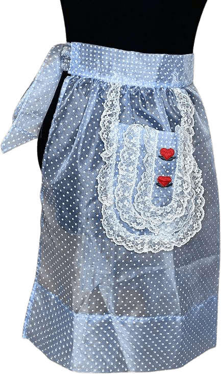 Vintage Blue Dotted Organdy Half Apron | Shop THRILLING