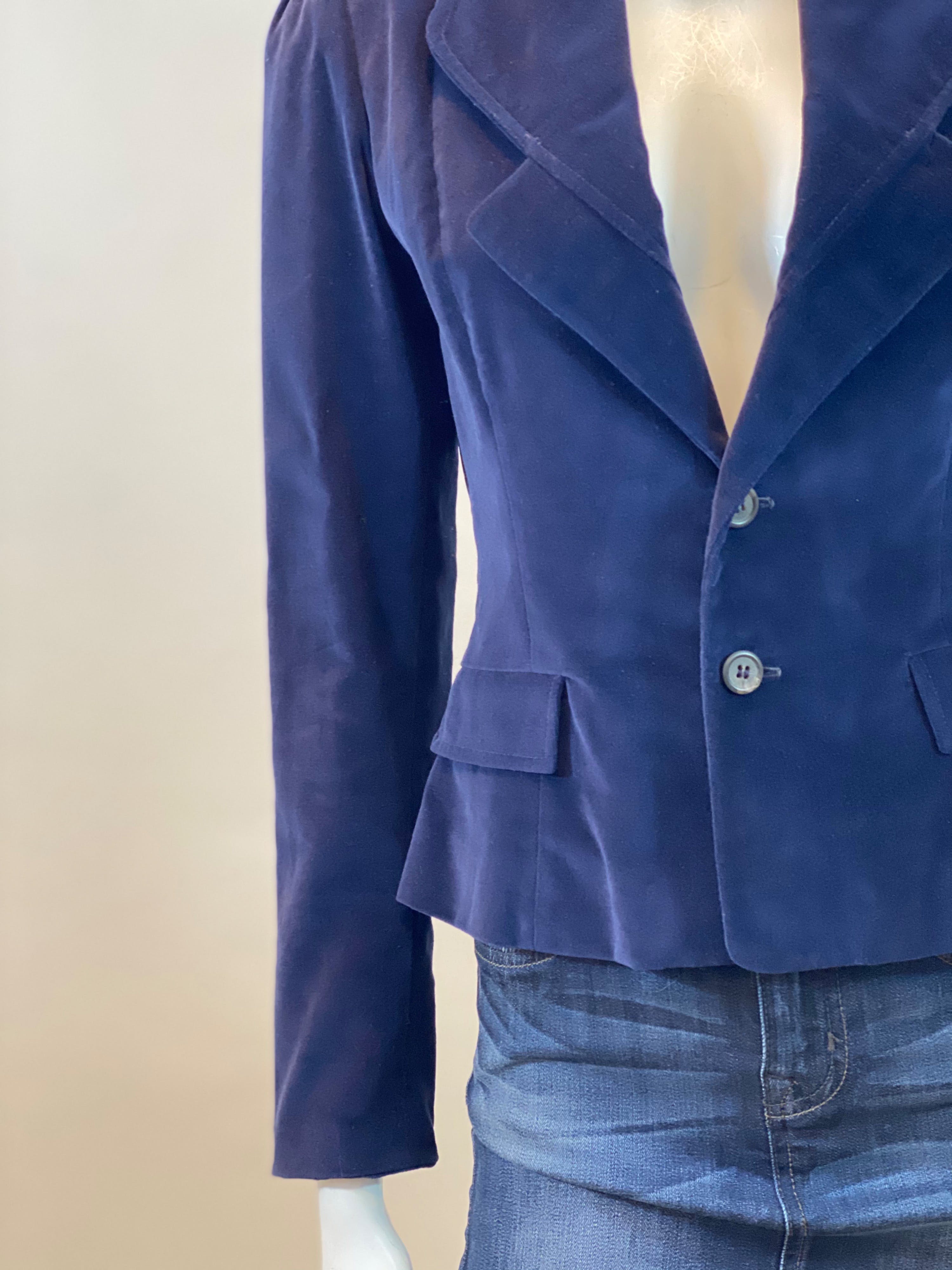 Vintage Velvet Navy Blazer by Ralph Lauren Blue Label | Shop THRILLING