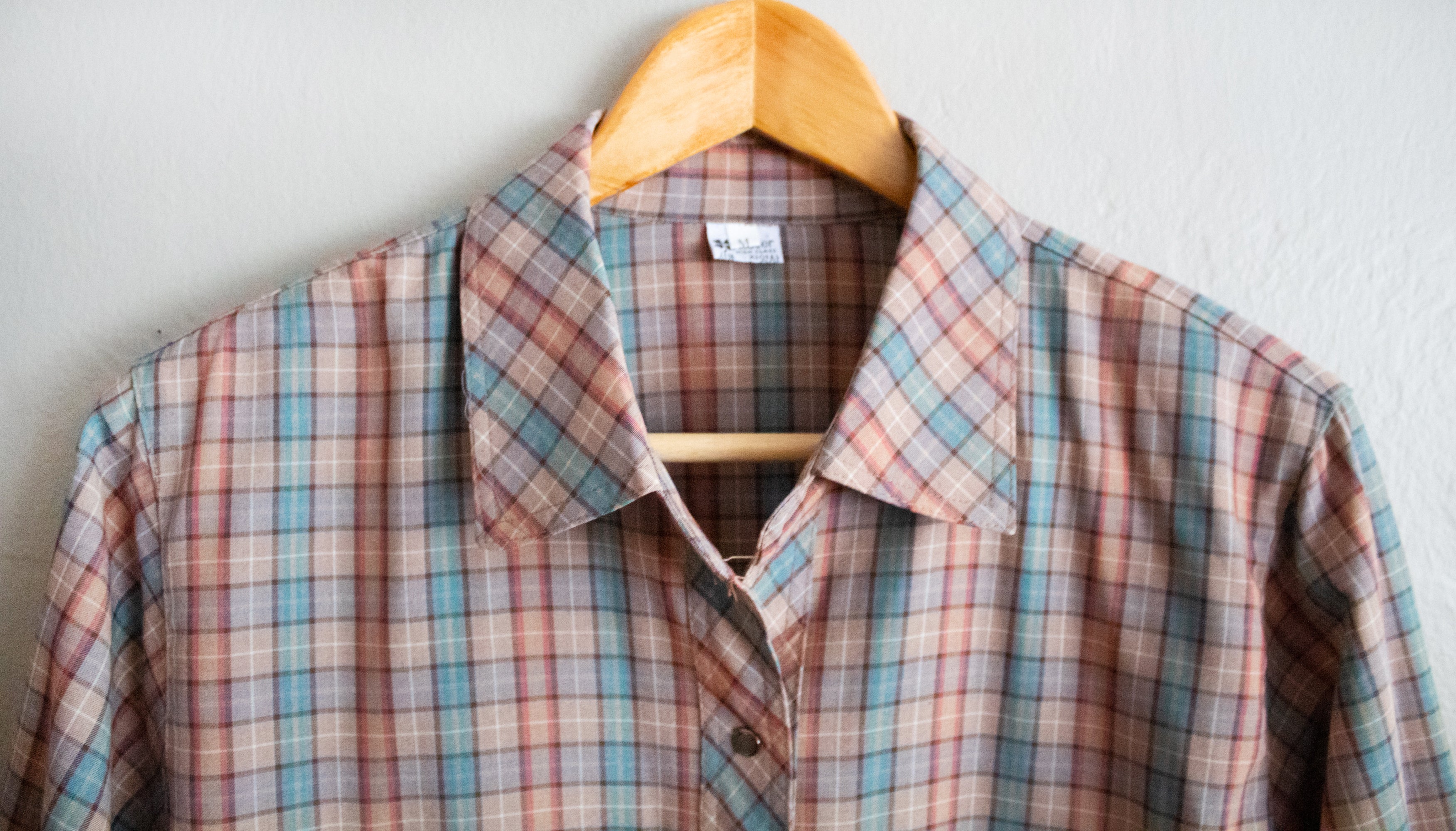Vintage 70s/80s Multicolored Plaid Button Up Pearl Snap Buttons | Shop ...