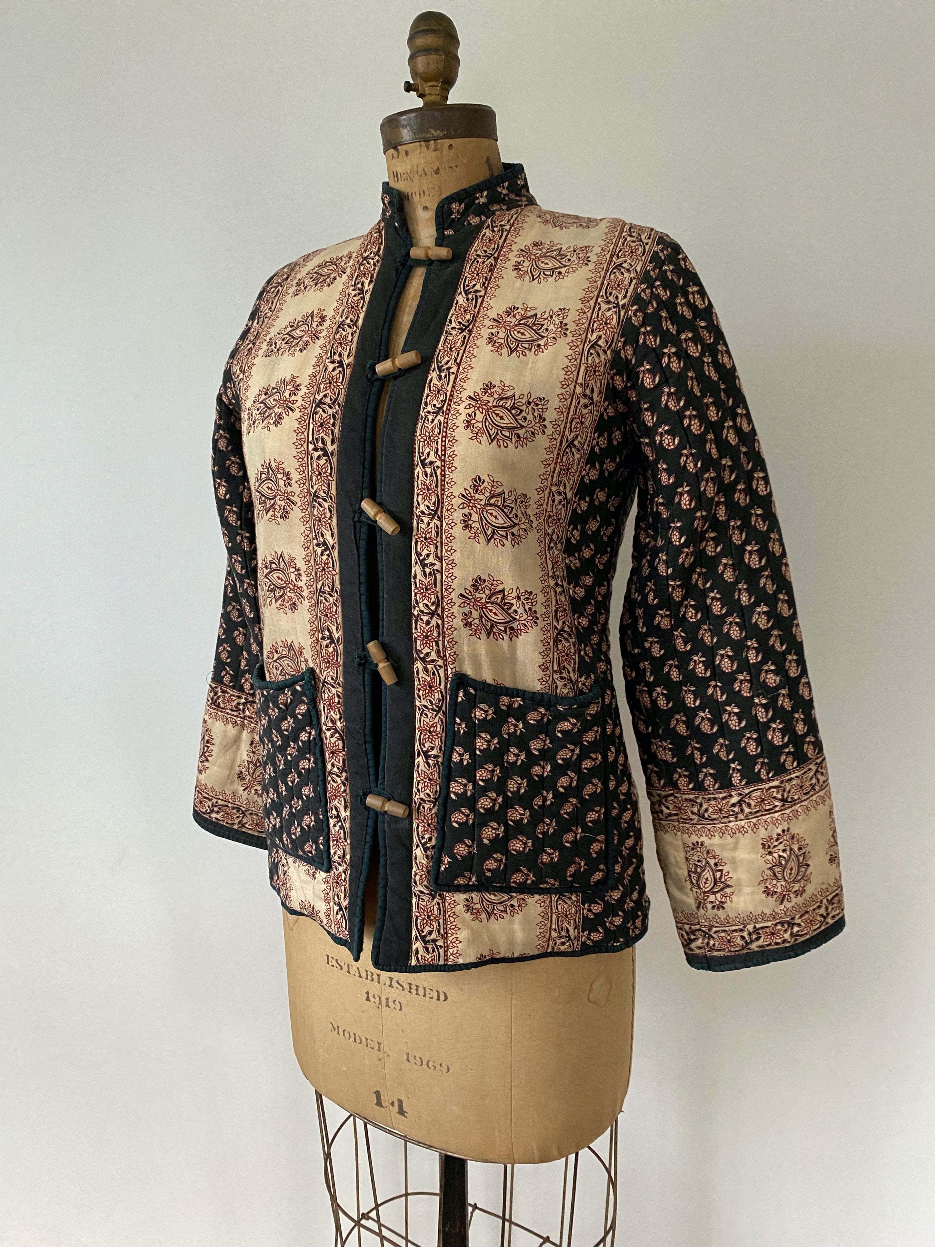 Vintage Floral Block Print Quilted Coat | Shop THRILLING