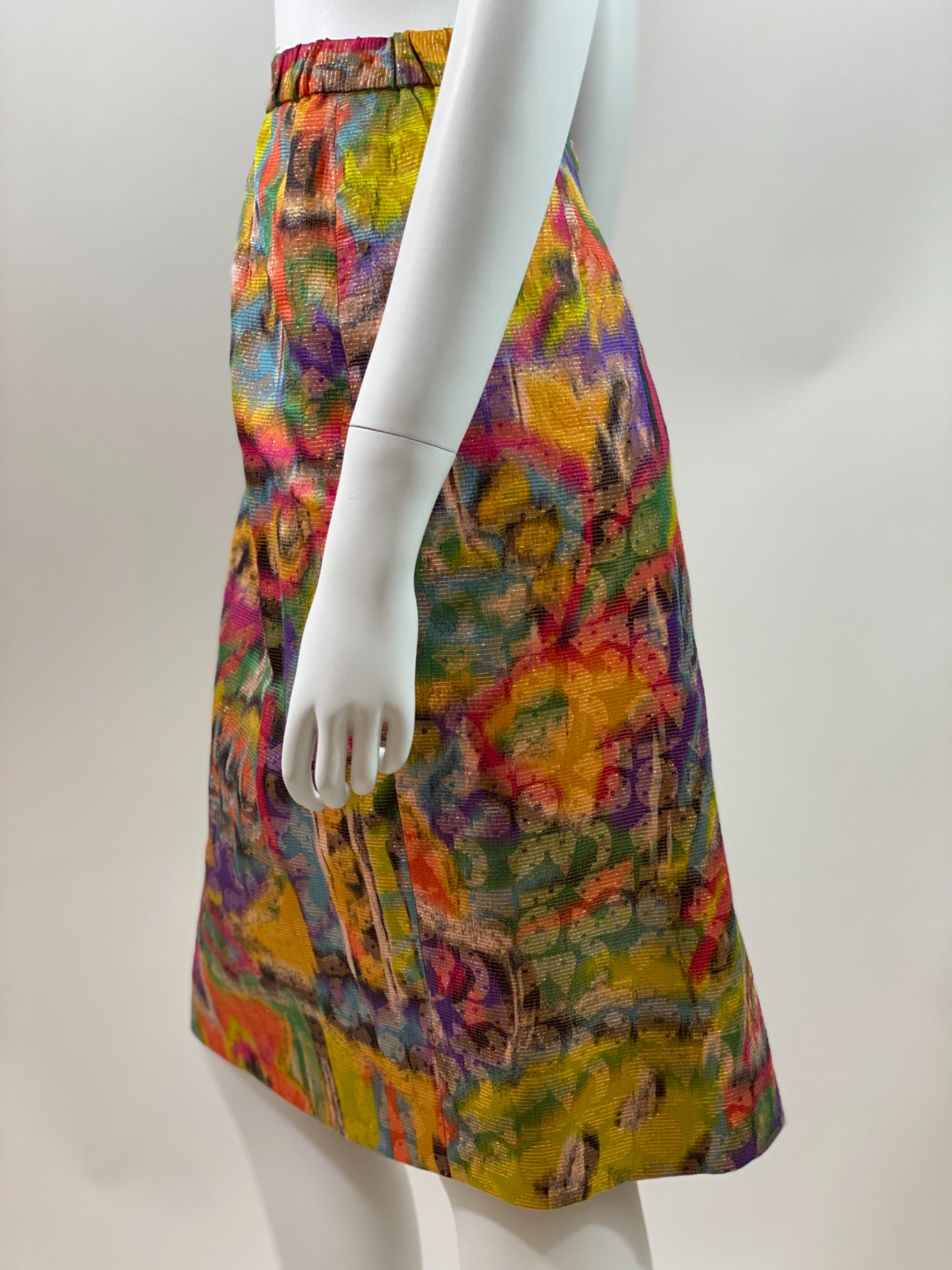 Vintage Abstract Colorful Shimmer Skirt | Shop THRILLING