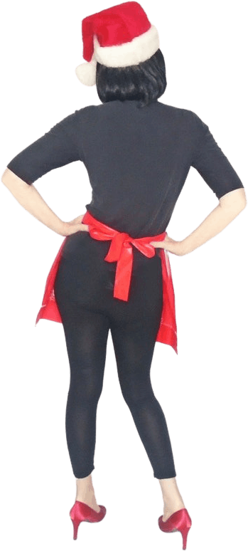Vintage Christmas Half Apron Wet Look Rhinestones and Jingle Bells ...