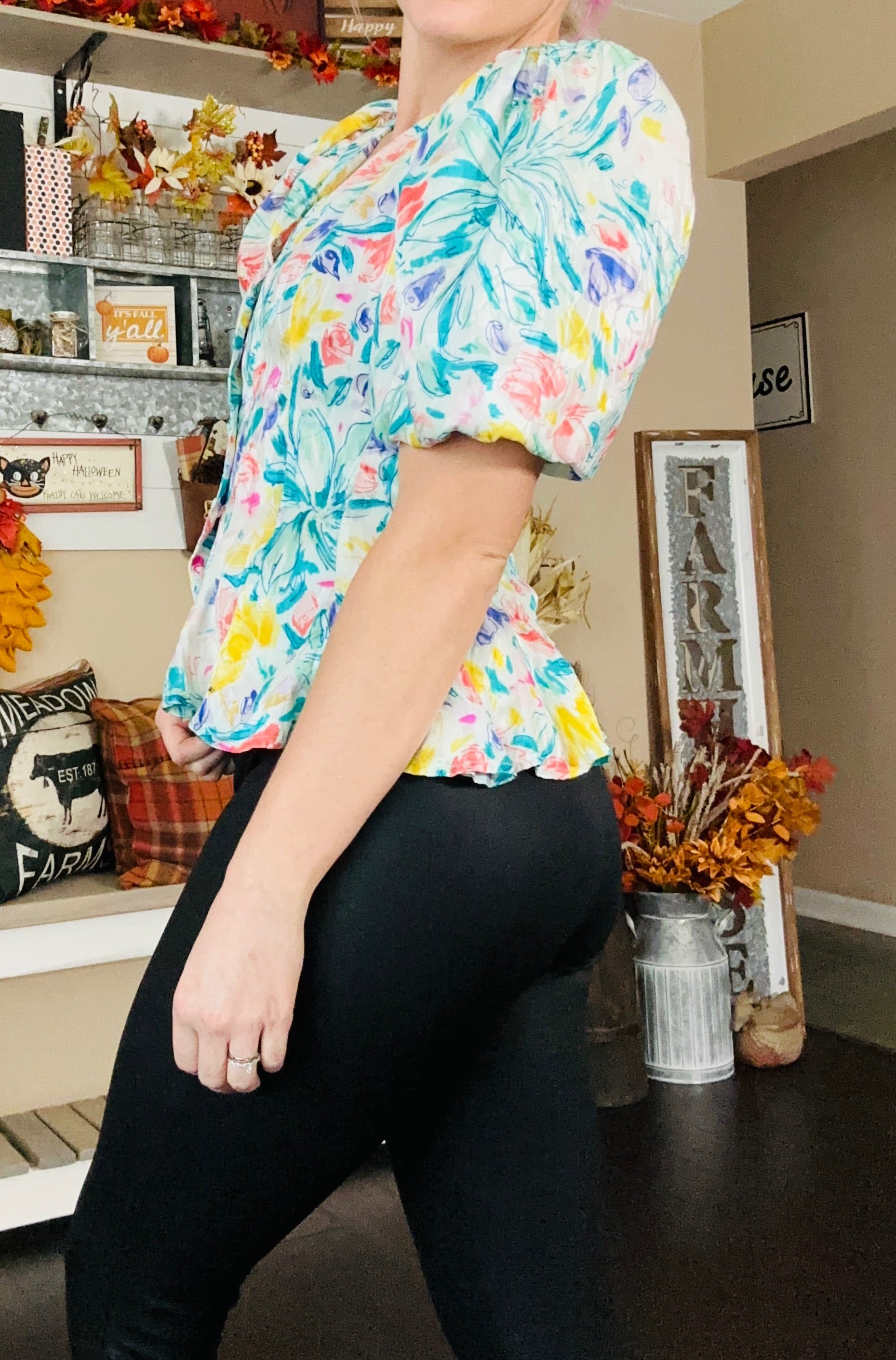 Vintage 80s Exaggerated Puff Sleeve Country Chic Peplum Blouse by ...