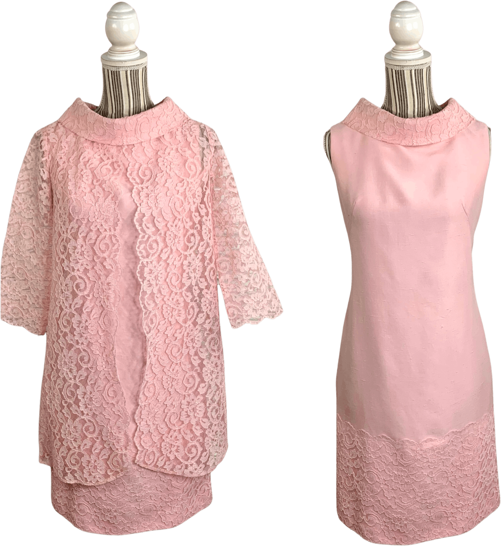 Vintage Pink Dress and Lace Jacket Set by Miss Theme | Shop THRILLING