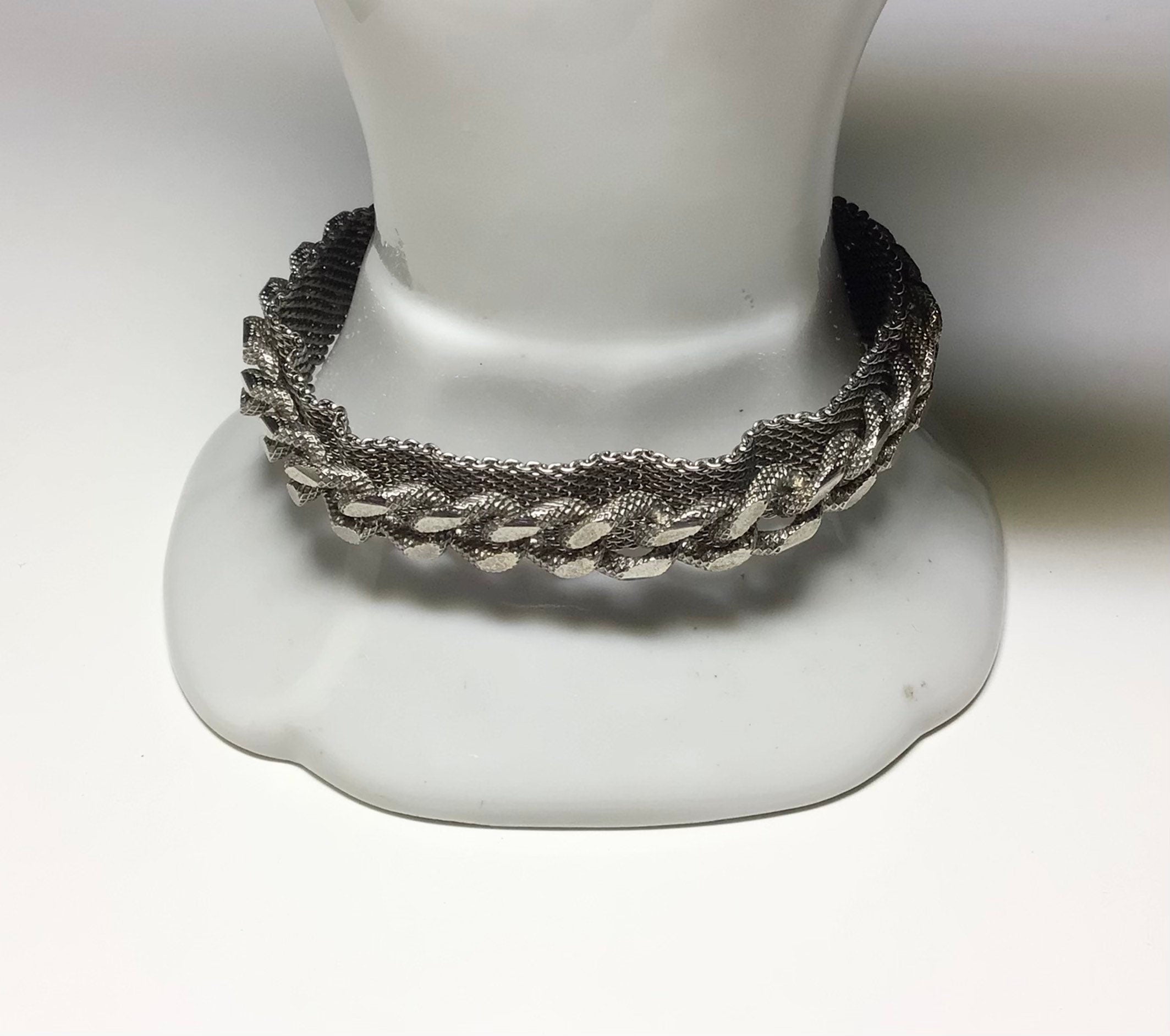 Vintage 70s Chunky Chain Link Bow Tie Stainless Steel Bracelet | Shop ...