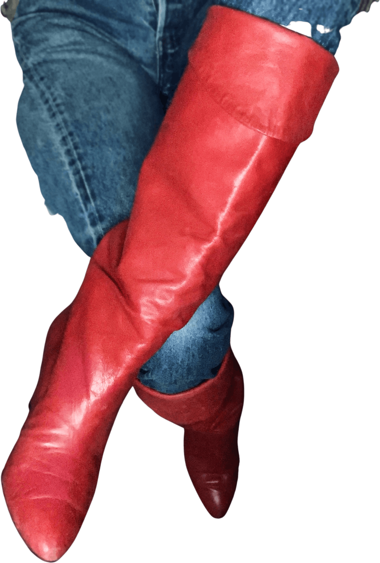 Vintage Heeled Red Leather Boots | Shop THRILLING
