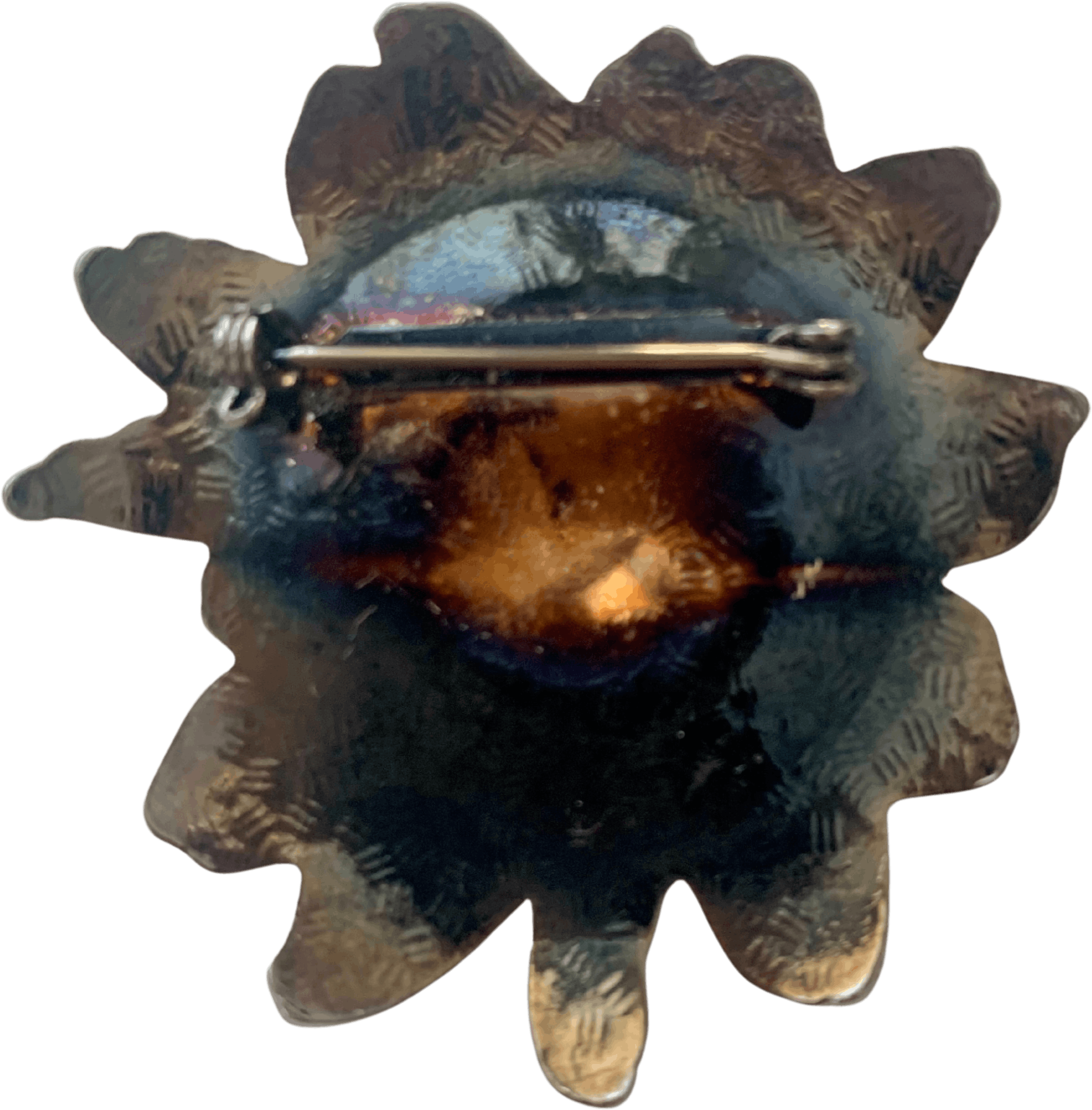 Vintage 70's Blue, Teal and Green Enamel Flower Lapel Pin | Shop THRILLING