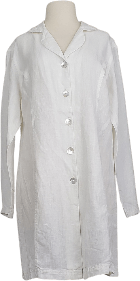 Vintage 90’s White Linen Tunic Topper Jacket by Karavan | Shop THRILLING