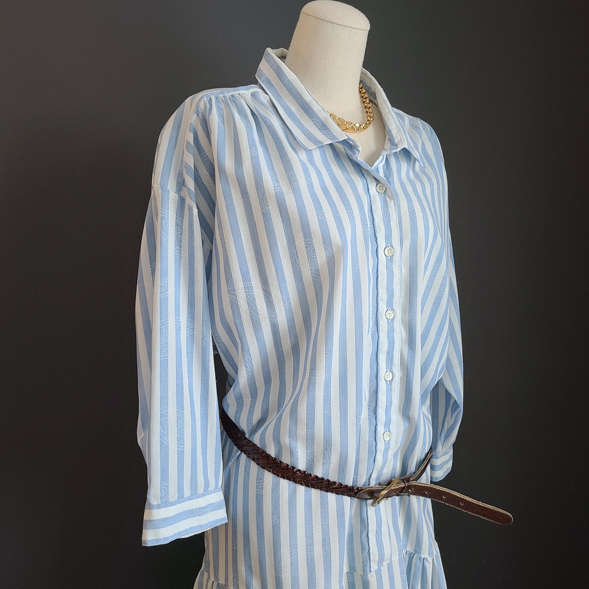 Vintage 80's Drop Waist Cotton Shirt Dress by Shirtmaker Dunloggin ...