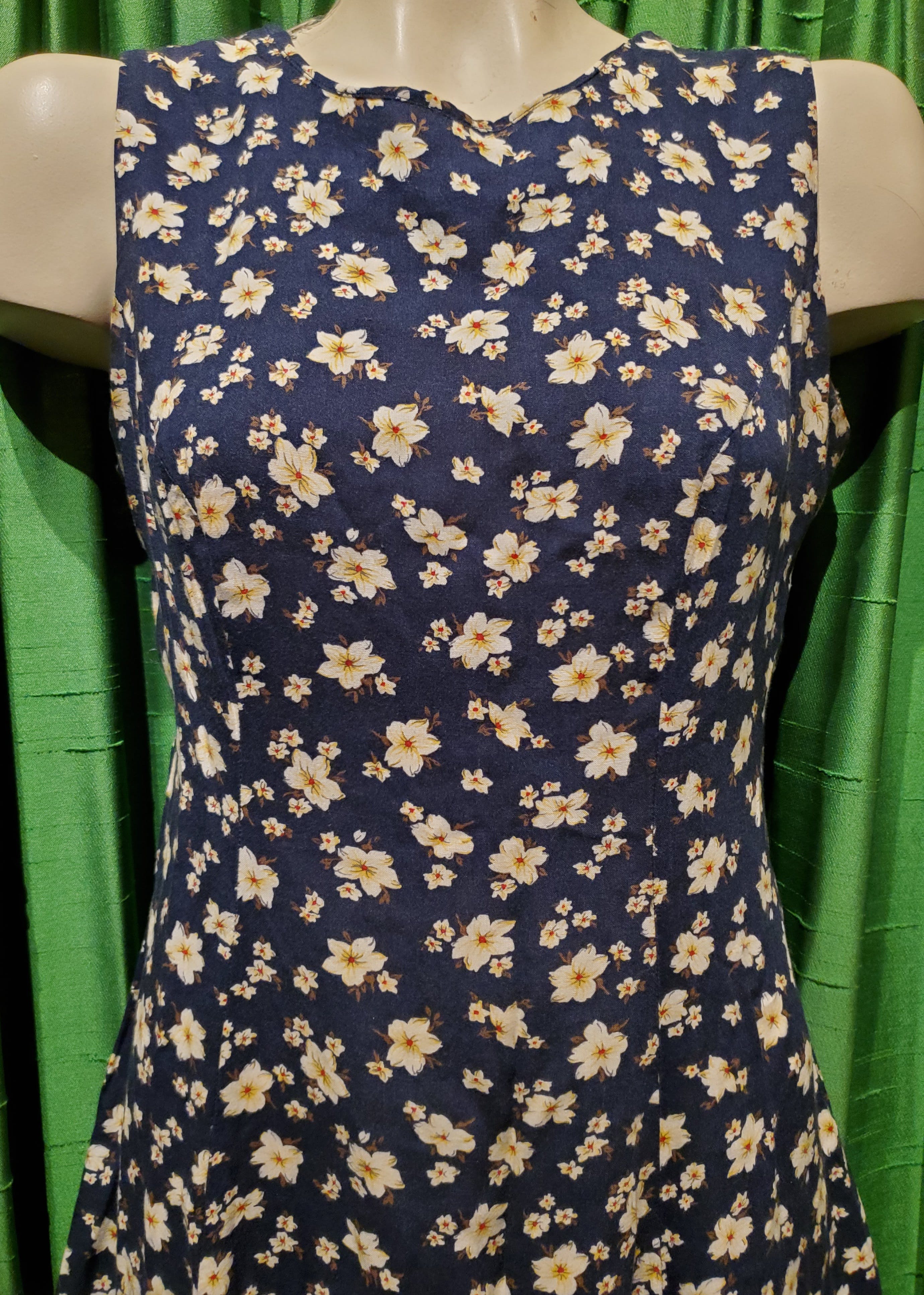 Vintage 90s 90s Navy Ditsy Floral Grunge Revival Dress By Bentley ...