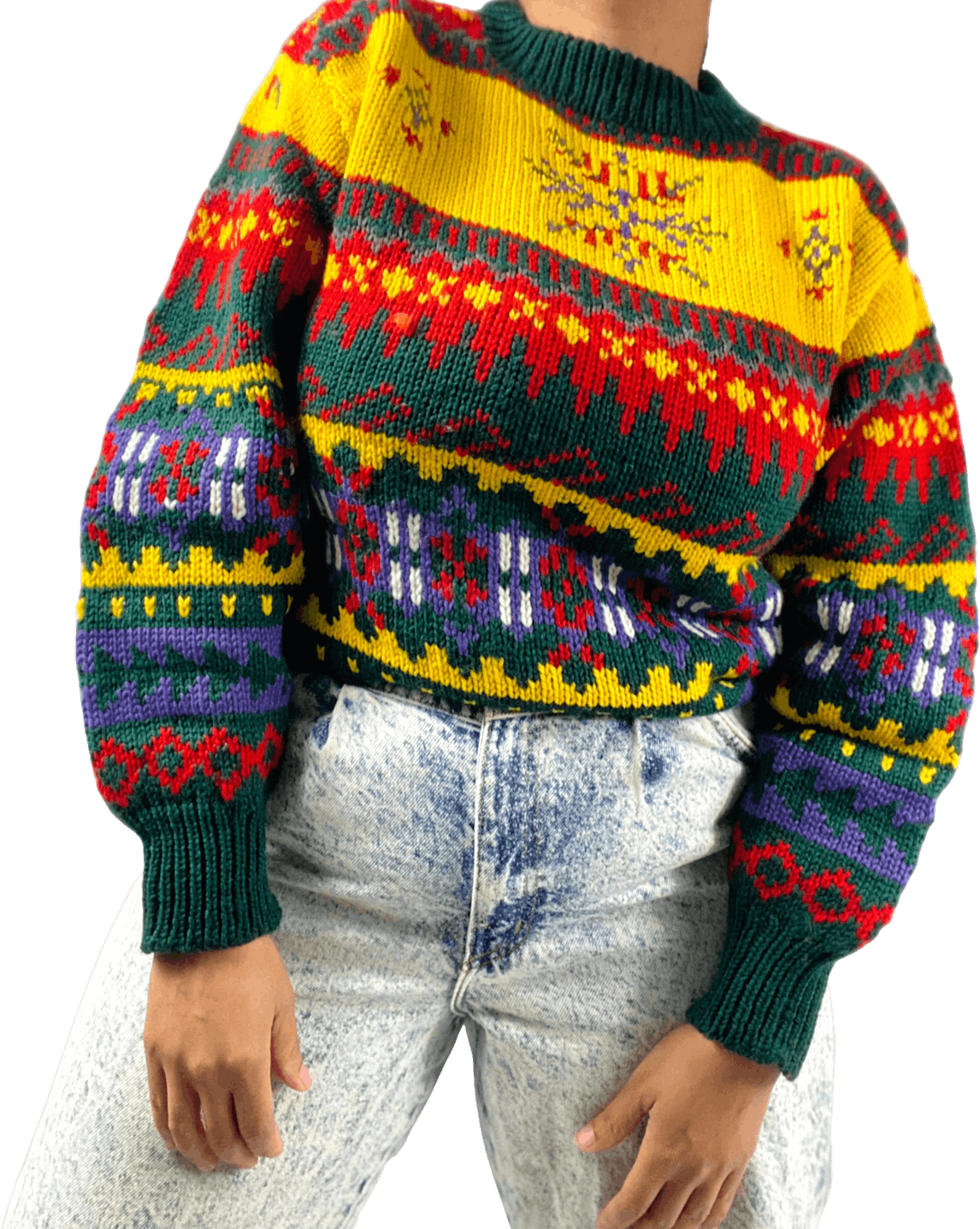 Vintage Colorful Multi Pattern Wool Sweater | Shop THRILLING
