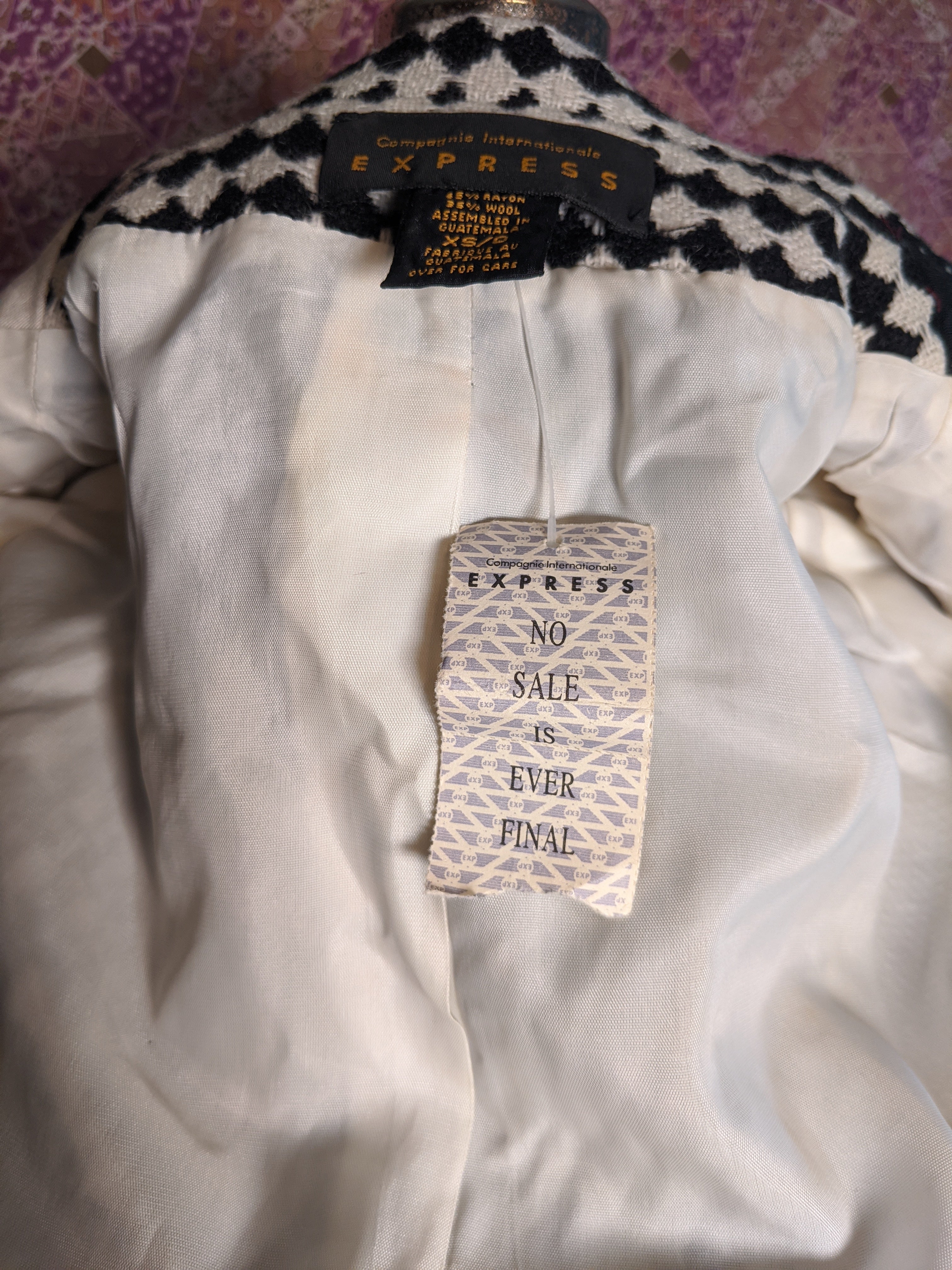 Vintage 80s/90s Checker Black And White Blazer | Shop THRILLING