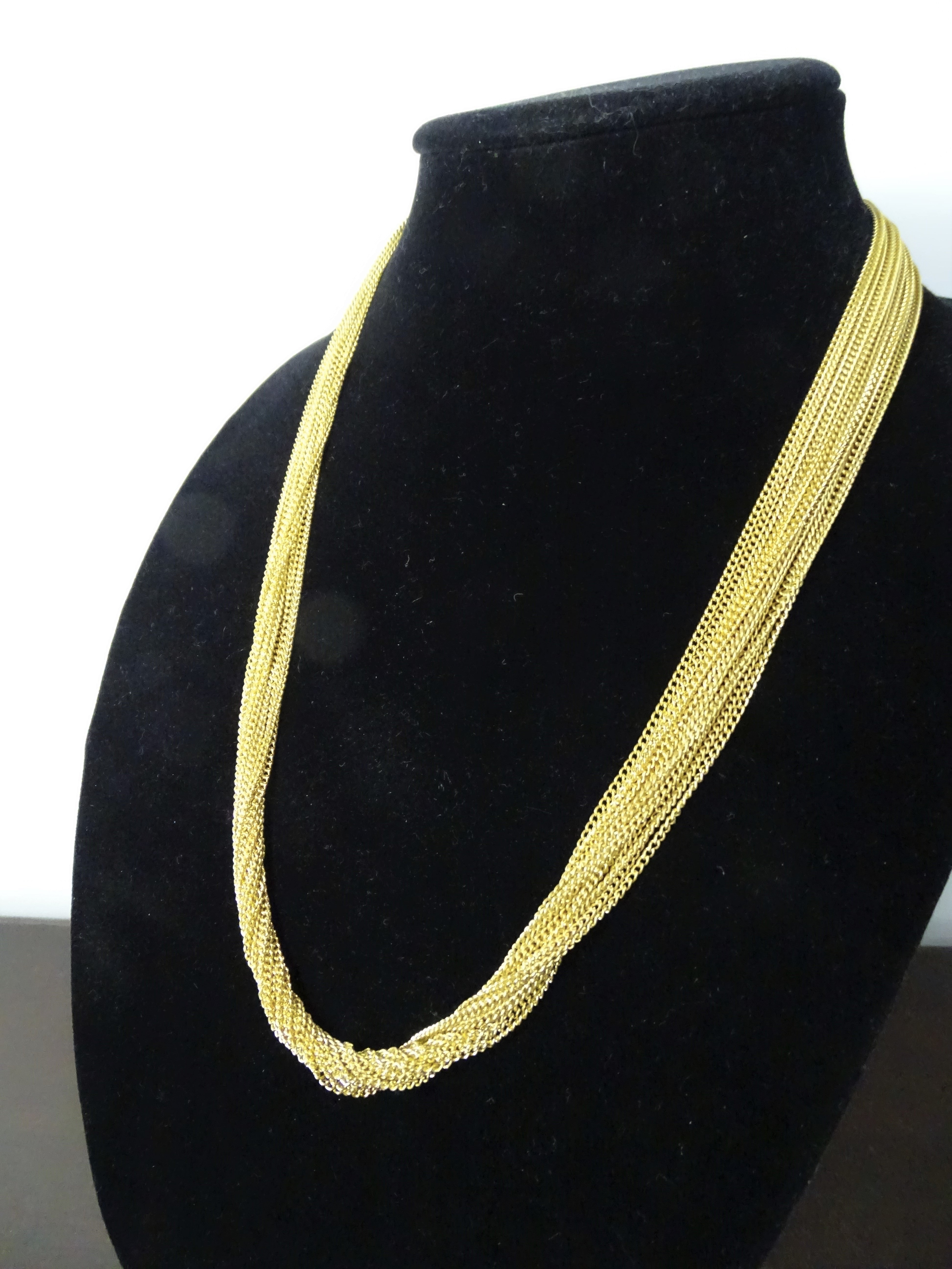 Vintage 80s Multi Strand Gold Rope Chain Serpentine Necklace By Trifari ...
