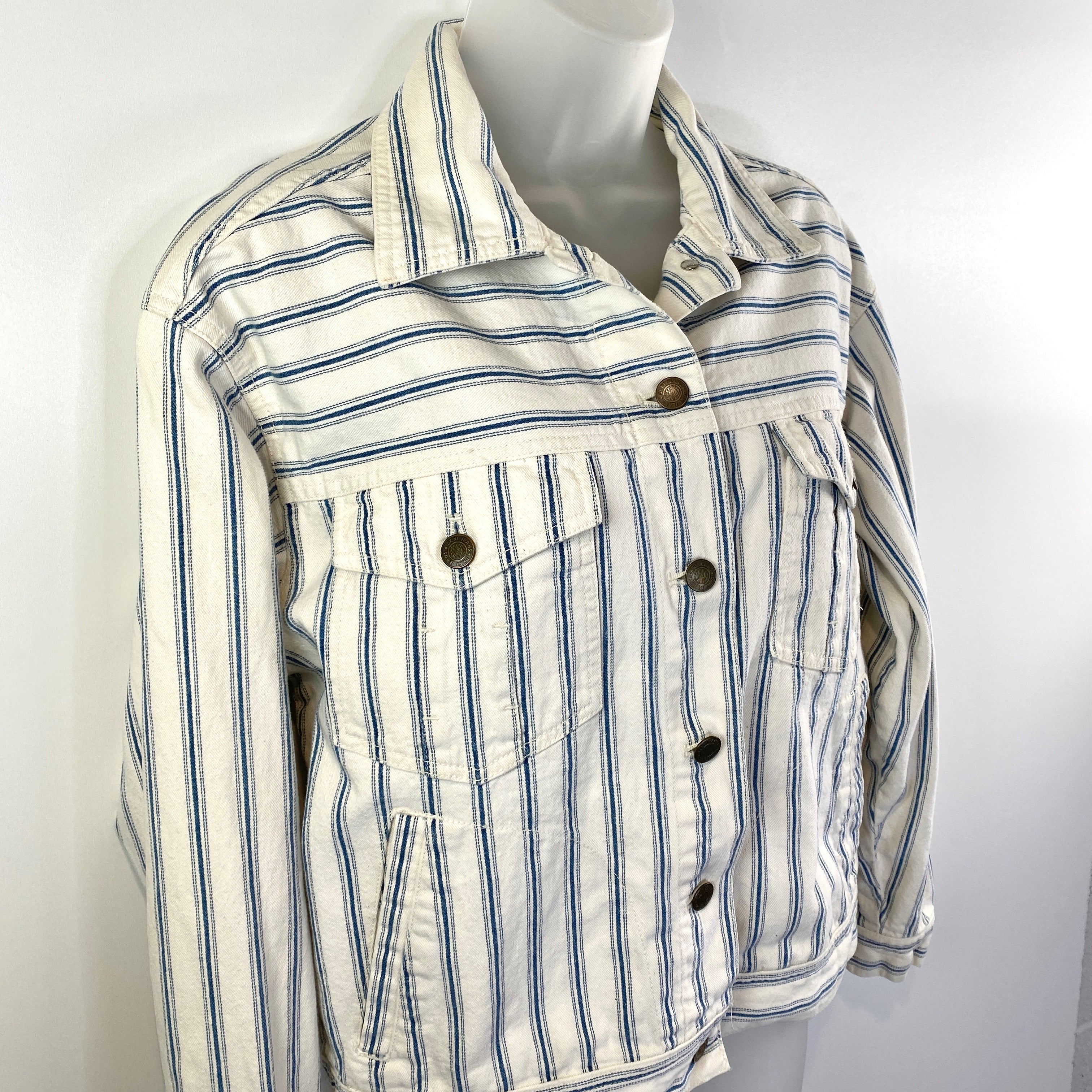Vintage Railroad Stripe Denim Jacket by Dkny | Shop THRILLING