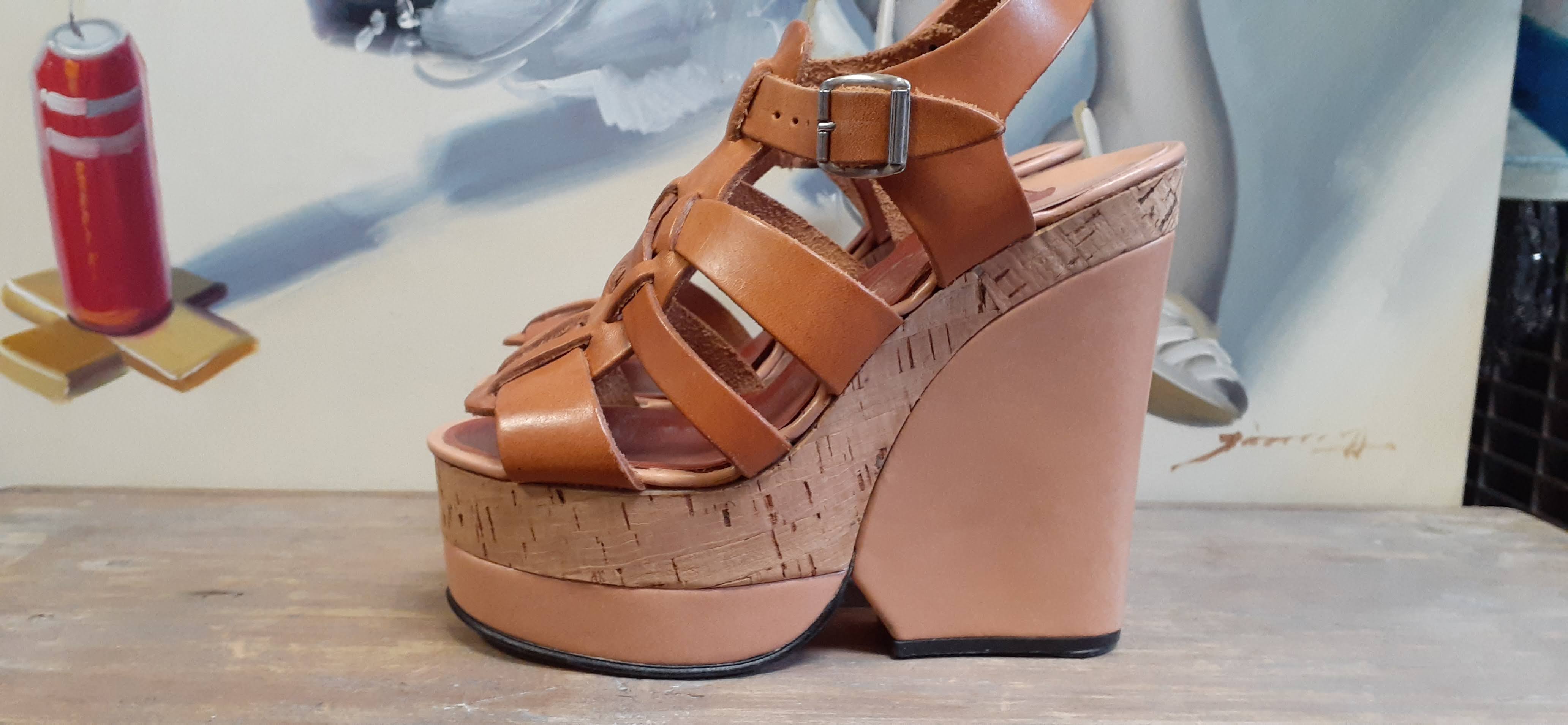 Vintage 60s/70s 60s 70s Italian Super Platform Sandals A+ By Diorsini ...