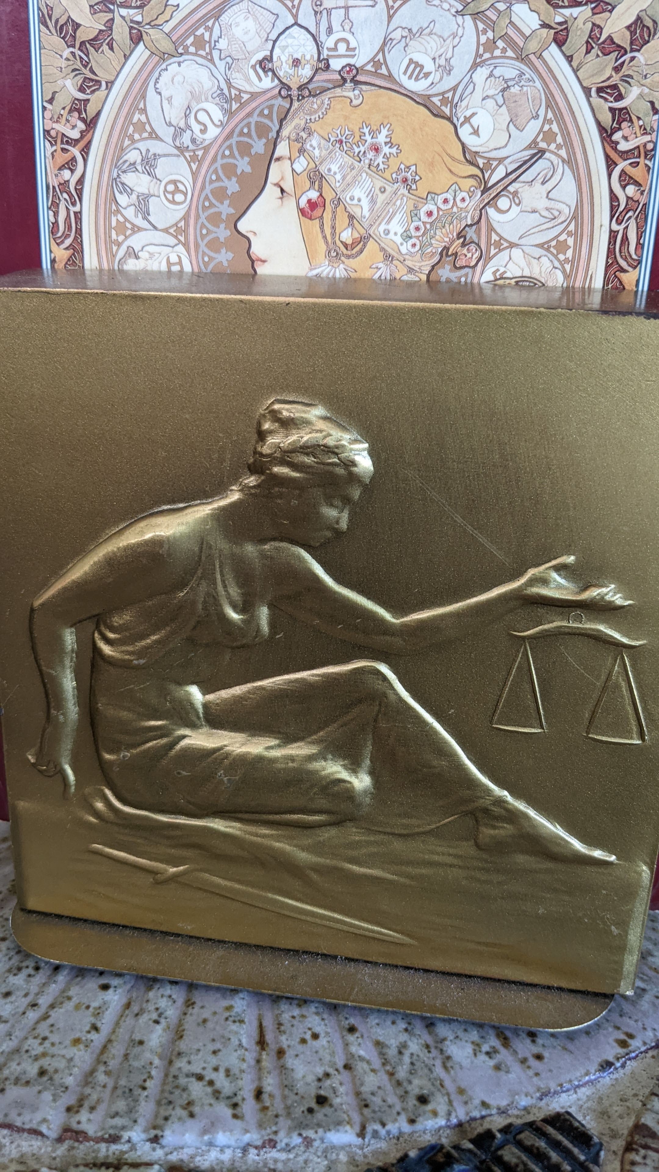 Vintage 50s/60s Solid Brass Lady Justice Bookends Libra Bookends By Pm ...