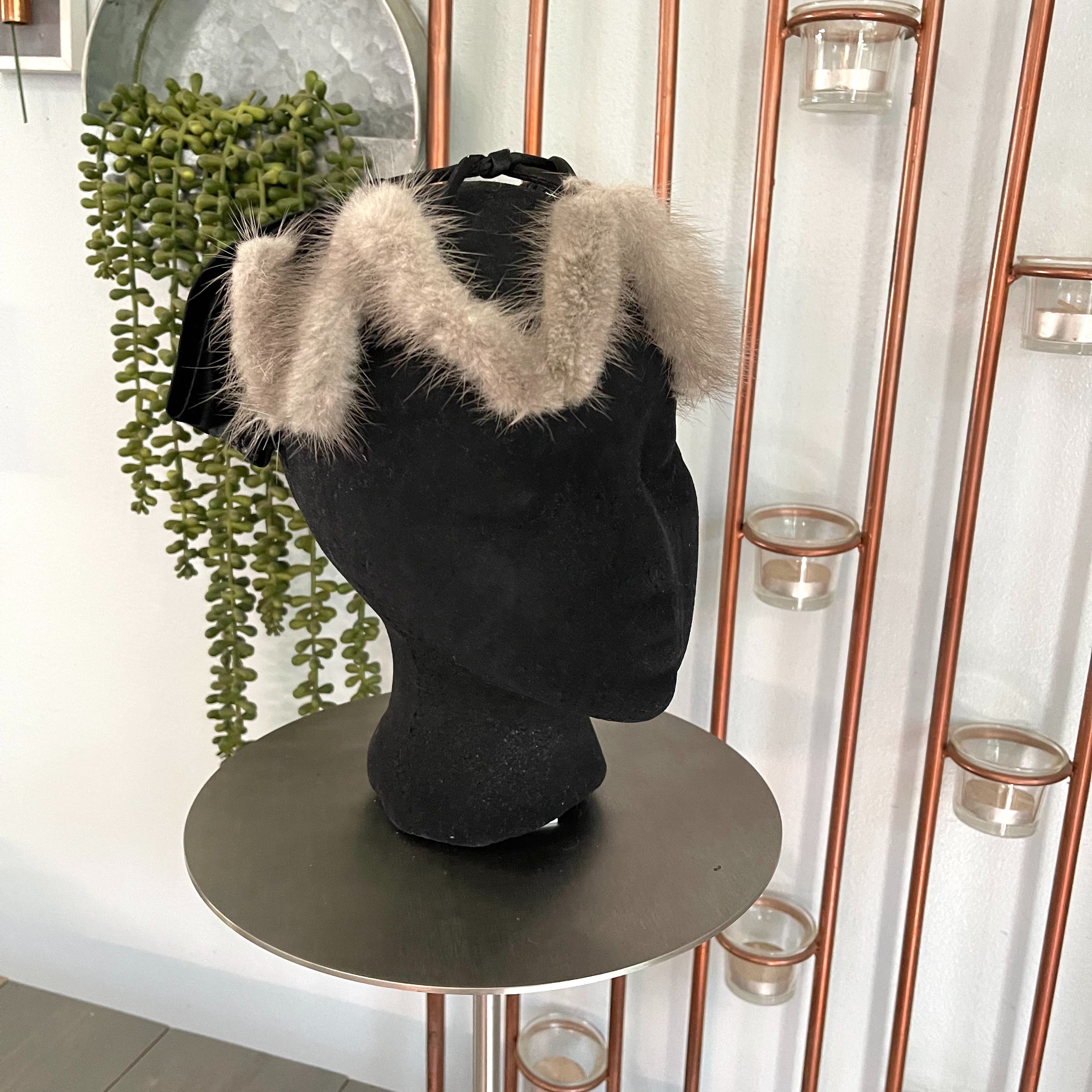 Vintage Fur and Satin Capulet Hat | Shop THRILLING