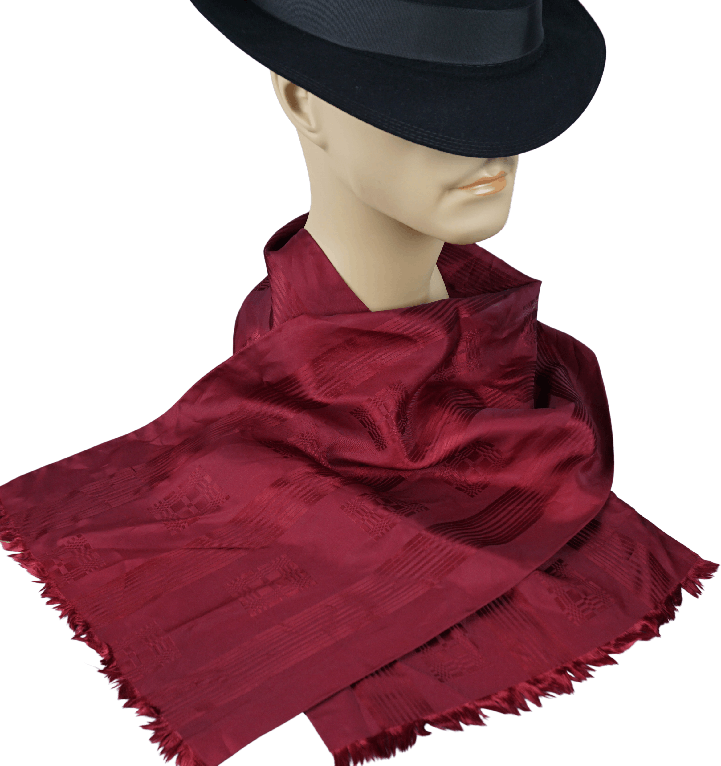 Vintage 30's Wine Fringed Opera Scarf | Shop THRILLING